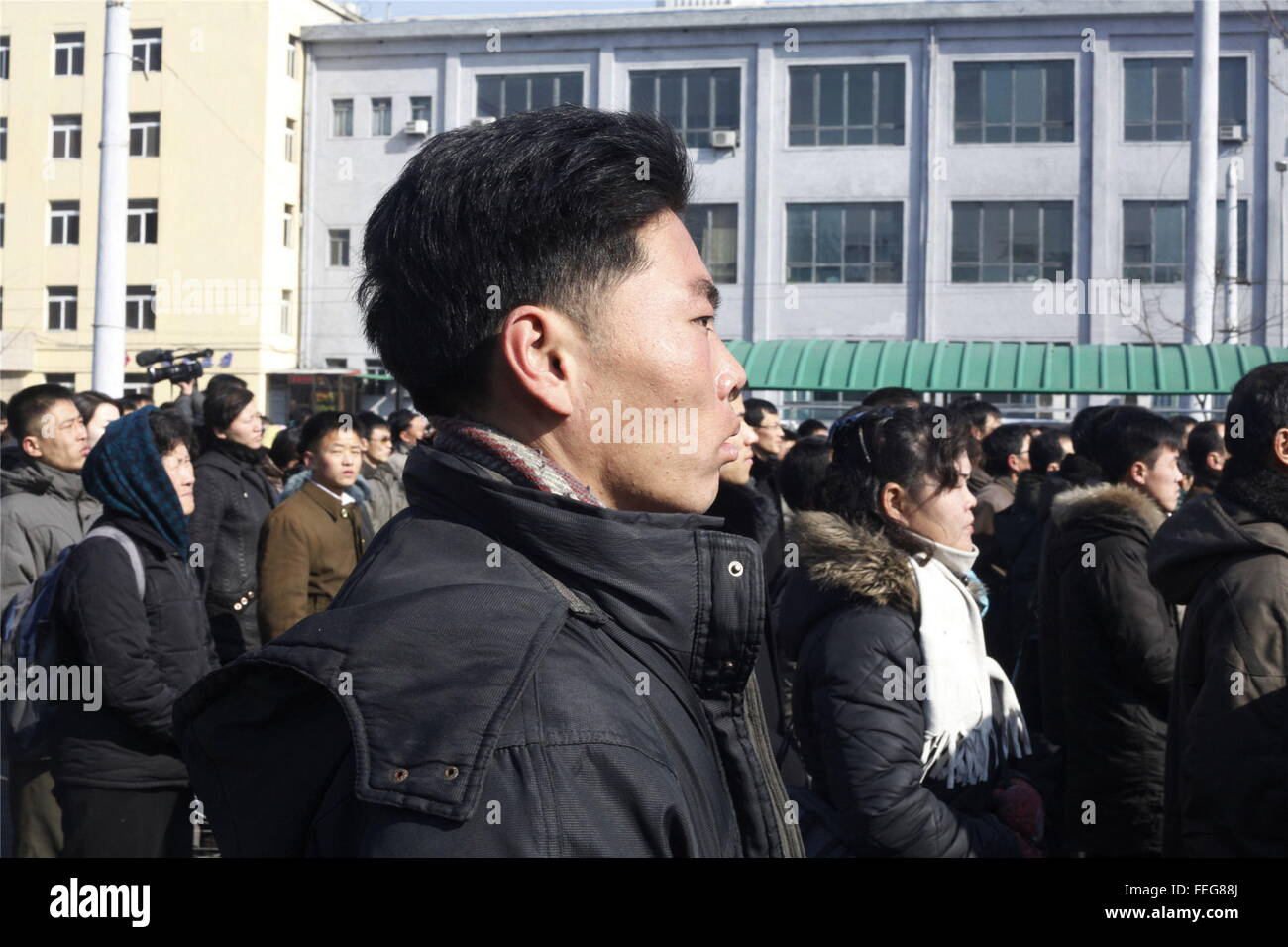 Pyongyang station big screen hi-res stock photography and images - Alamy