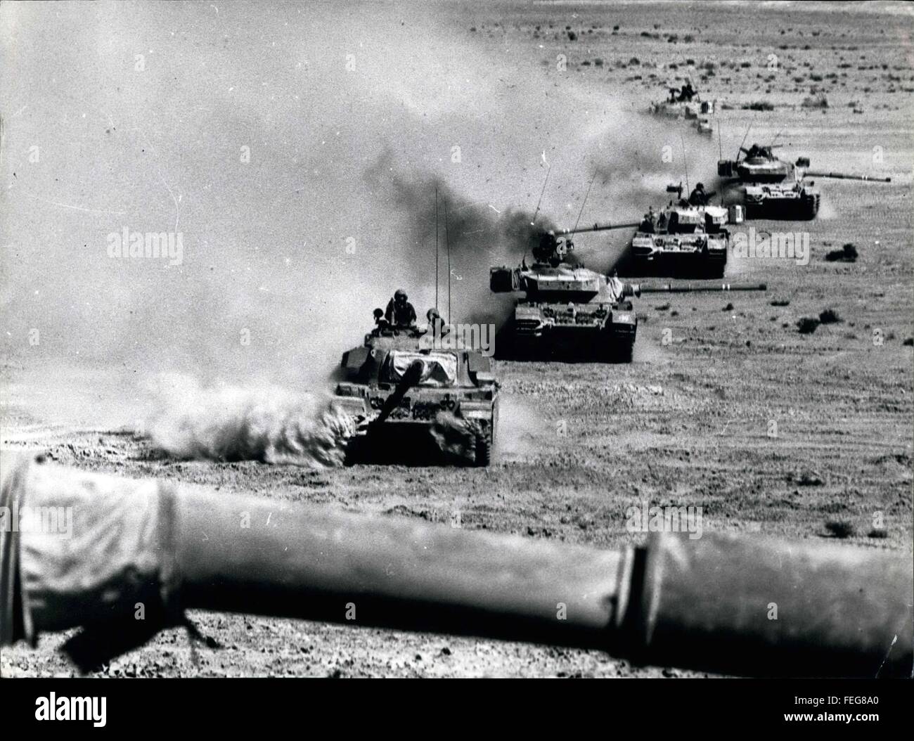 1973 - Israeli Centurion tanks withdrawing into new positions in Sinai ...