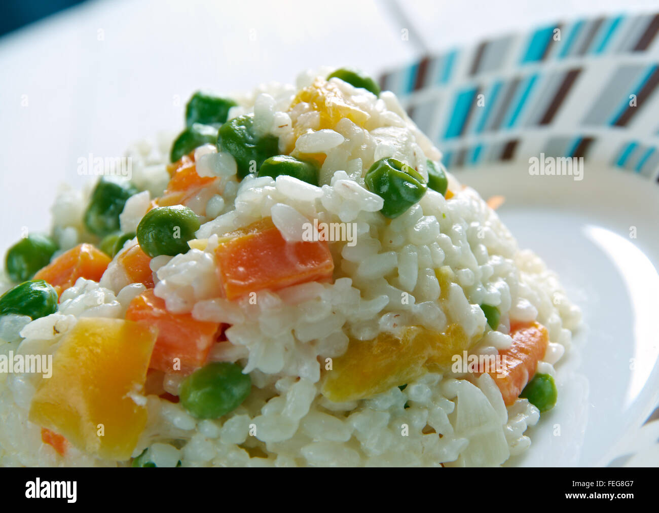 Risotto Tricolore - Italian risotto with yellow bell pepper, green ...