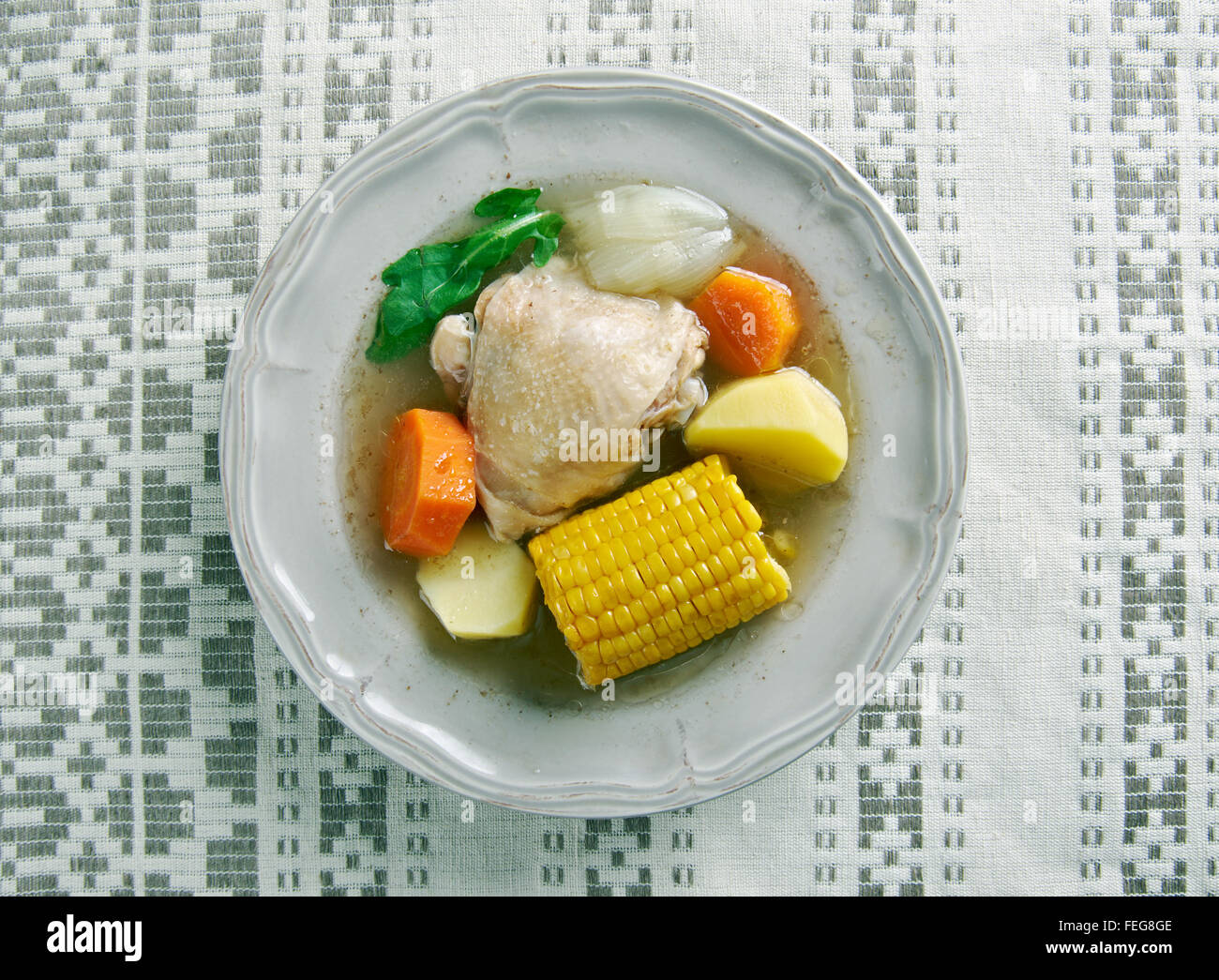 Sancocho de Gallina typical chicken soup in Colombia. Venezuela and ...