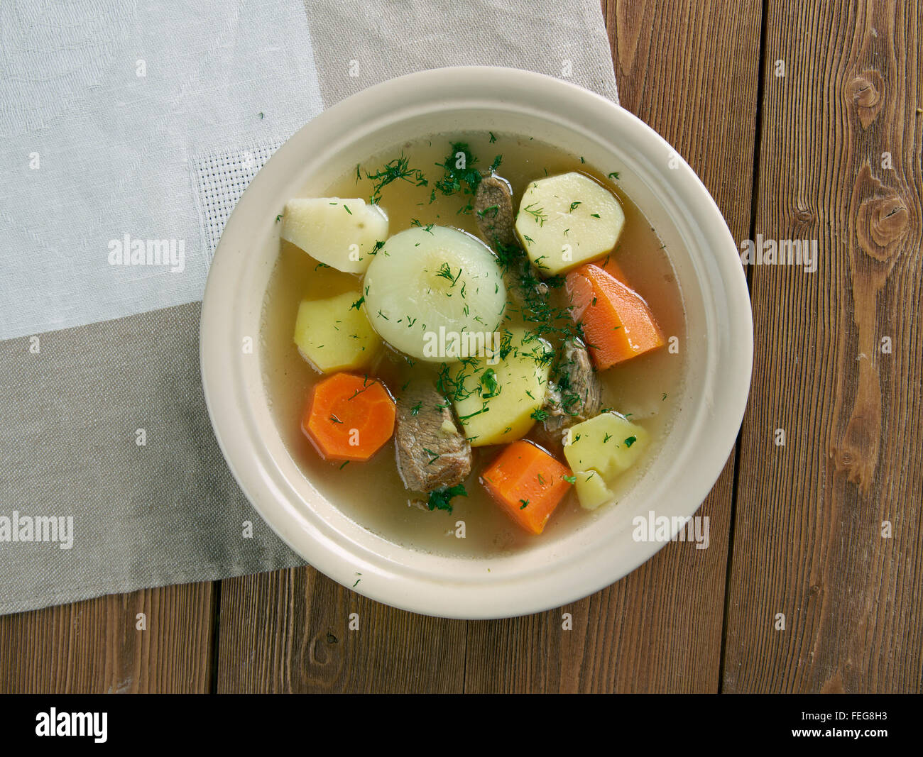 Fricot - Stew traditional Acadian dish.consist of potatoes, onions, and ...