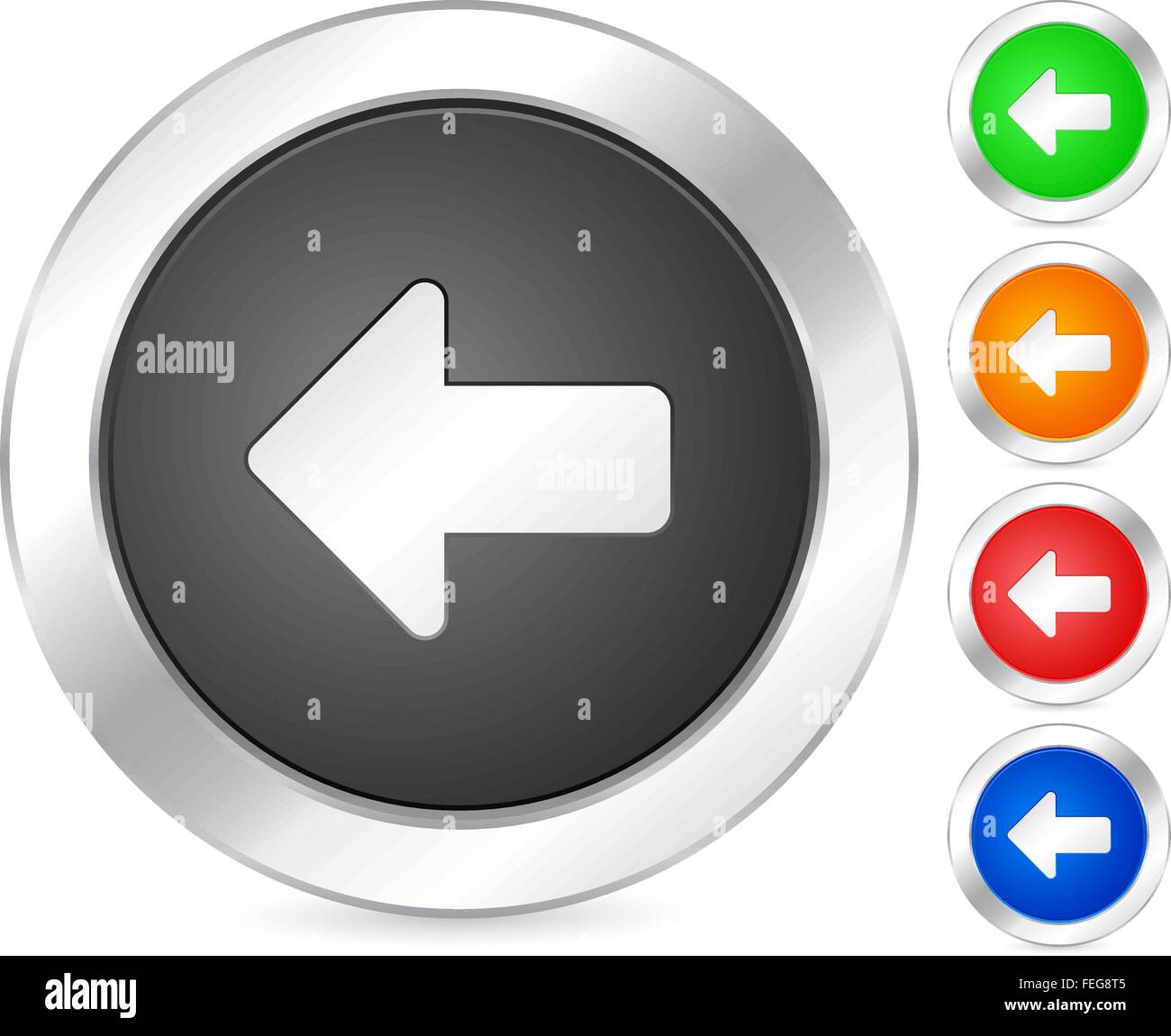 computer icon arrow left set isolated on a white background. Vector ...