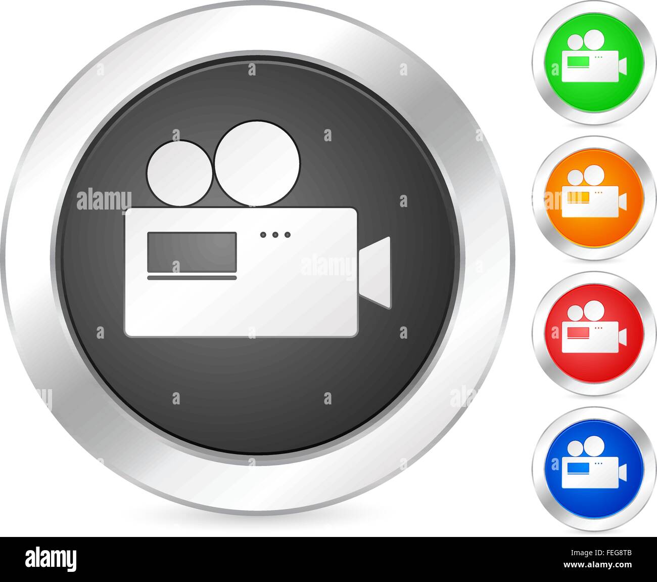 computer icon camera set isolated on a white background. Vector ...