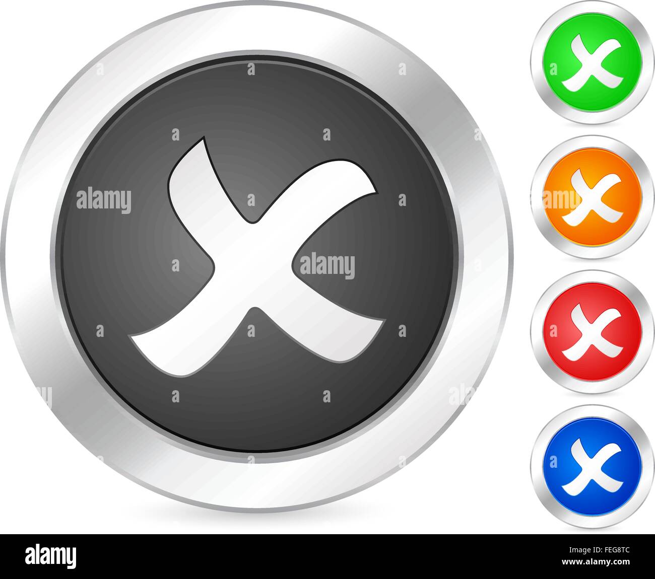 computer icon cancel set isolated on a white background. Vector ...