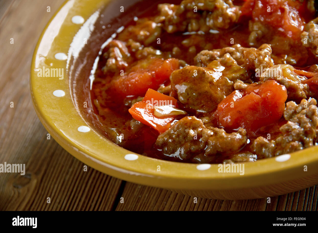 Axoa - traditional dish of the Basque country.minced beef with ...
