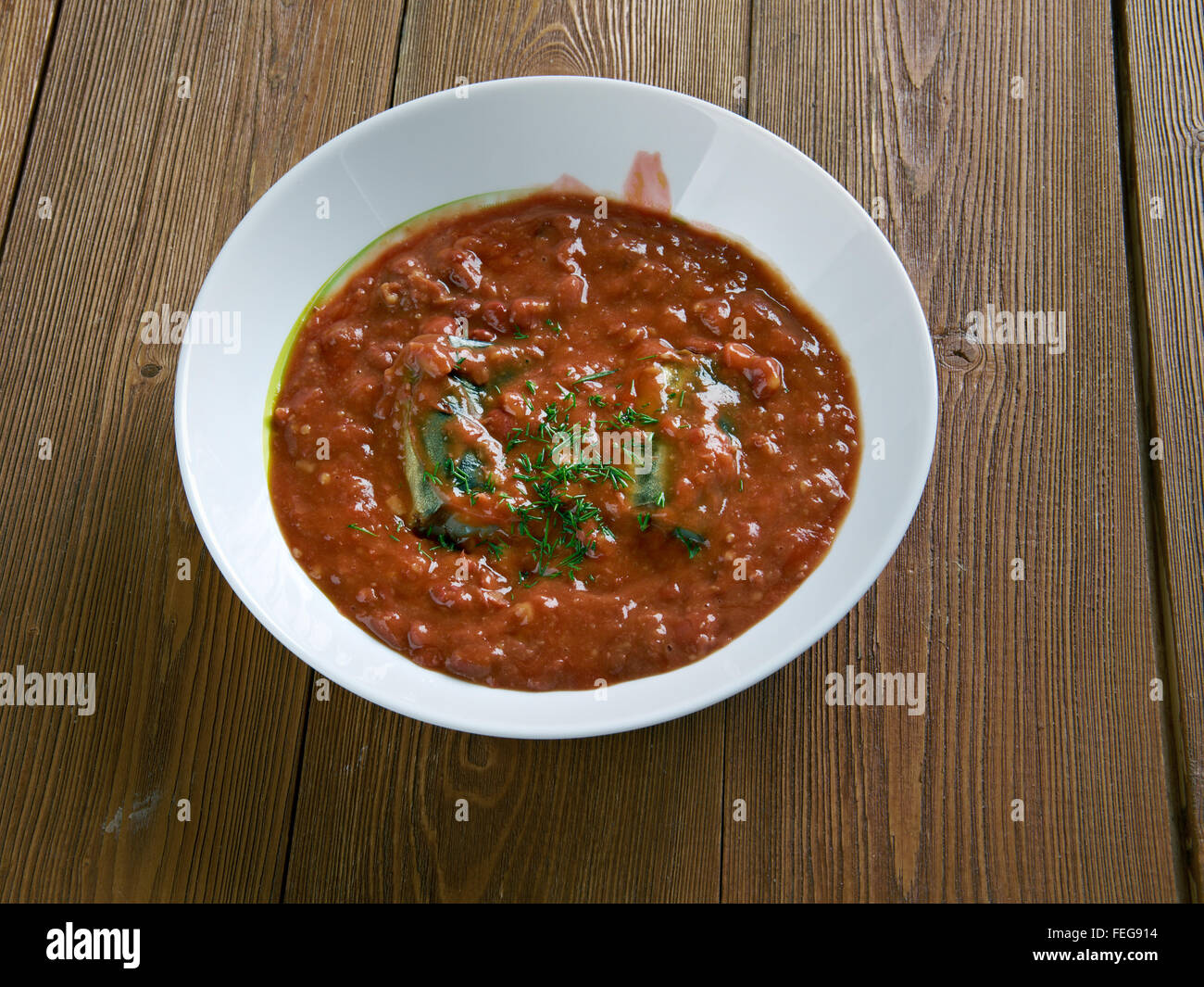 Frejon and Fish Stew. bean soup served with fish stew, peppered snail ...