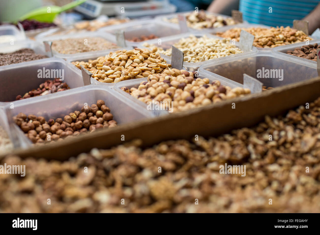 Nuts on market Stock Photo - Alamy
