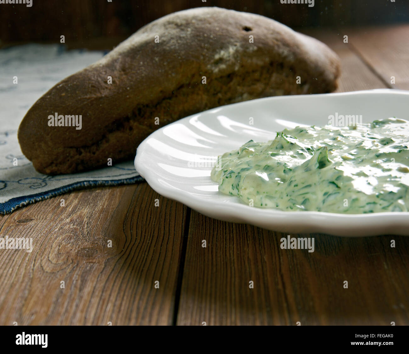 Garlic and Walnut Sauce. Garo - Georgian traditional summer sauce Stock ...