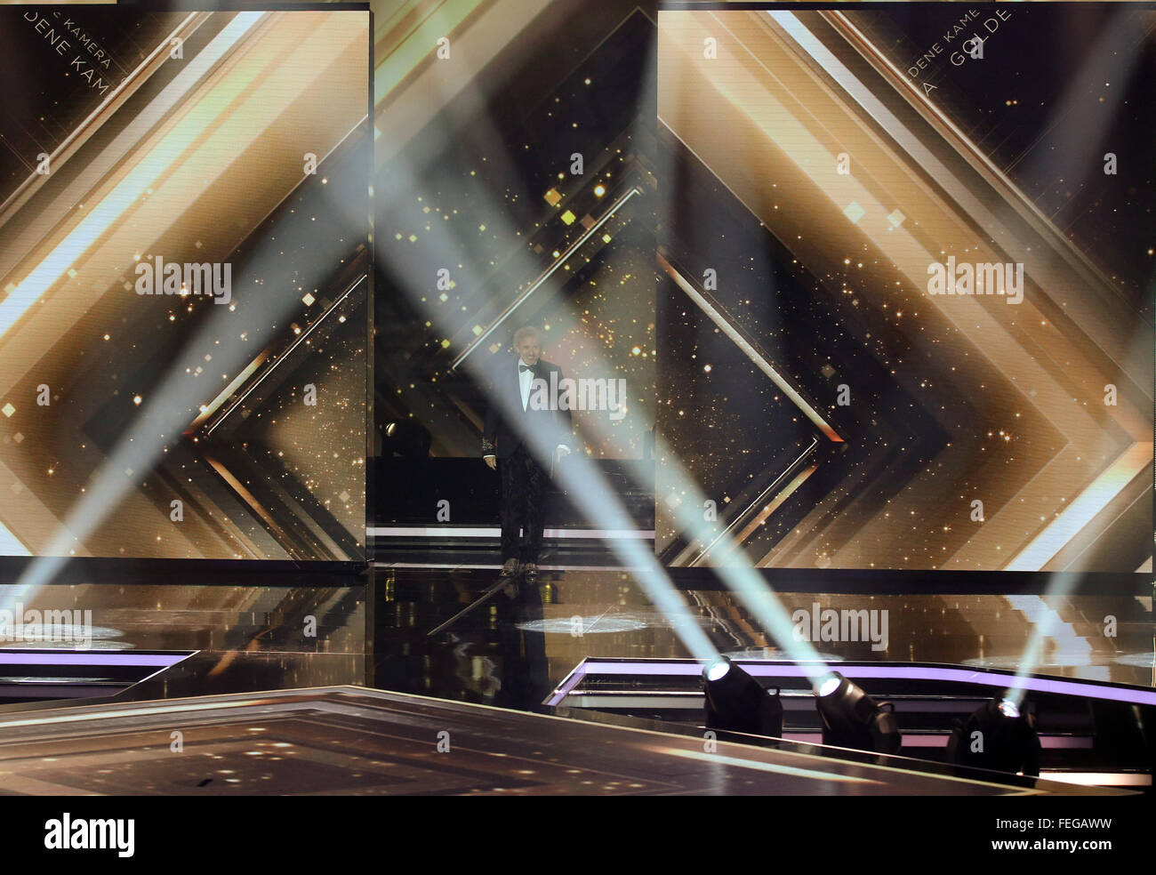 Hamburg, Germany. 6th Feb, 2016. Entertainer Thomas Gottschalk stands ...