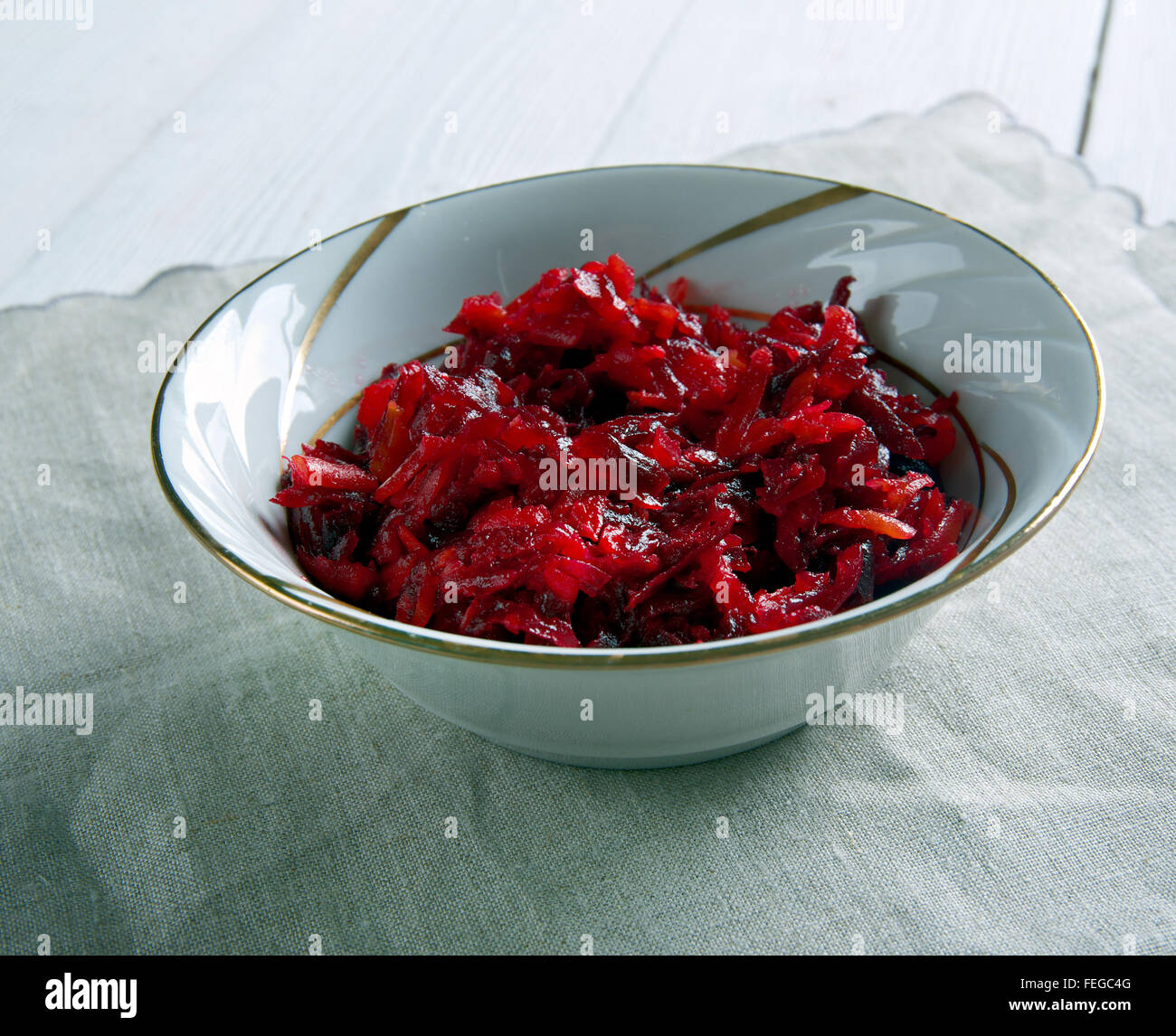 Russian traditional salad beetroot carrots Stock Photo - Alamy