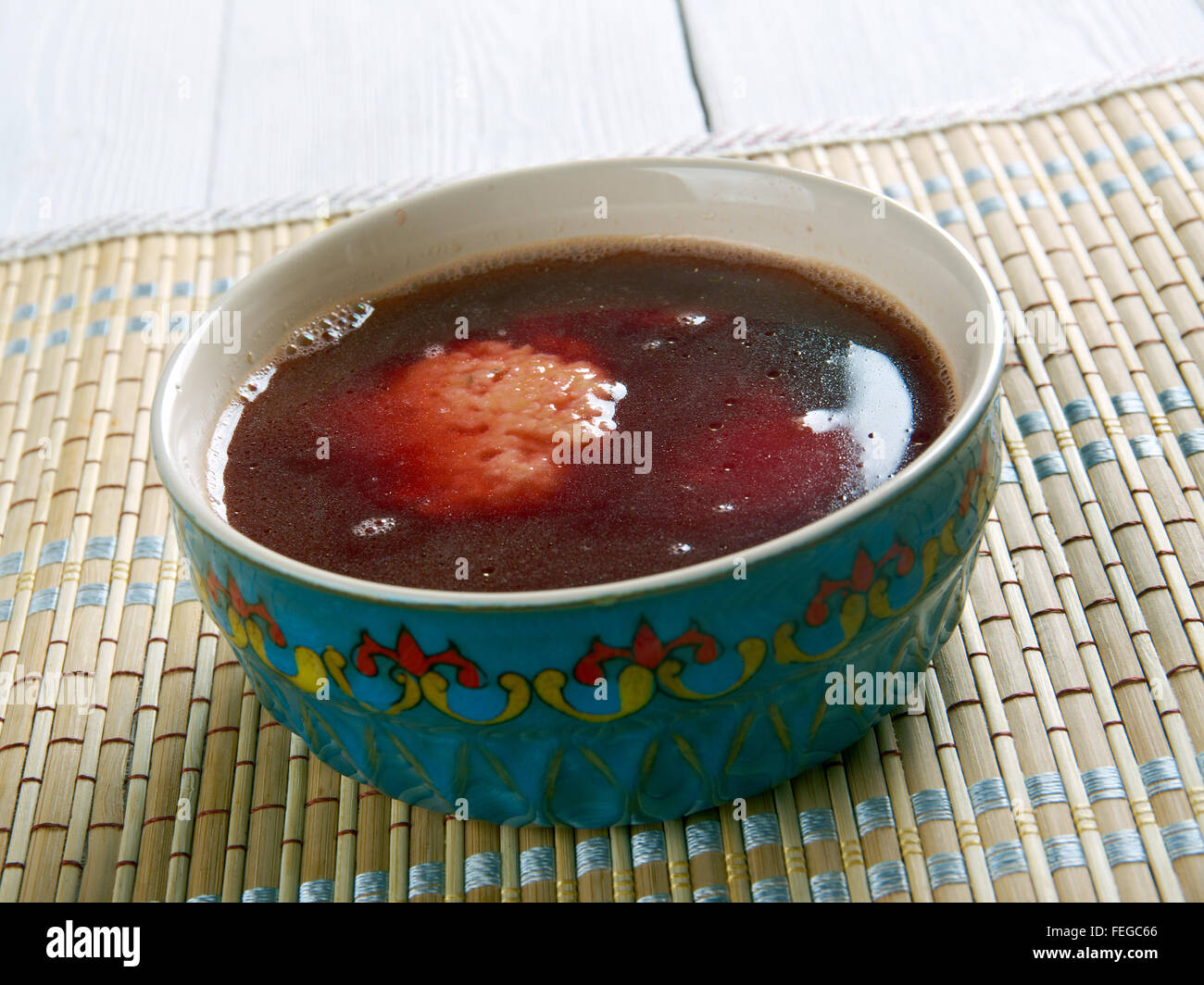 Marak Kubbeh Red Iraqi Jewish Soup.made of burghul , minced onions and ...