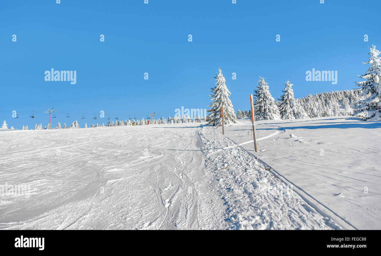 Ski slope landscape on Kopaonik, Serbia Stock Photo - Alamy