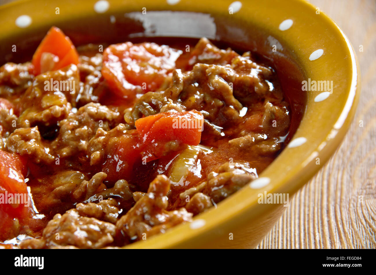 Axoa - traditional dish of the Basque country.minced beef with ...