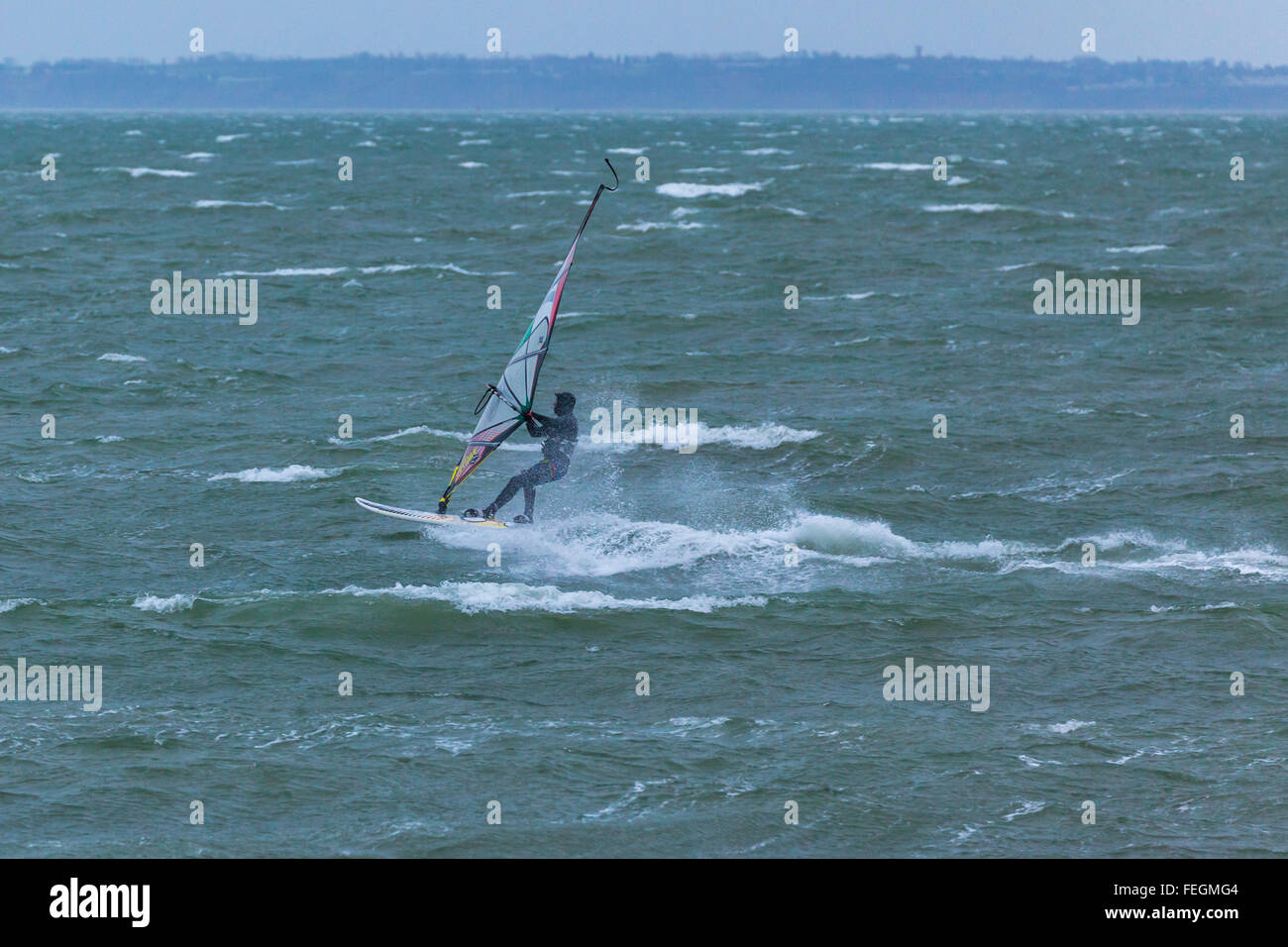 Wind Surfer in Challenging Sea Conditions During Gale Stock Photo - Alamy