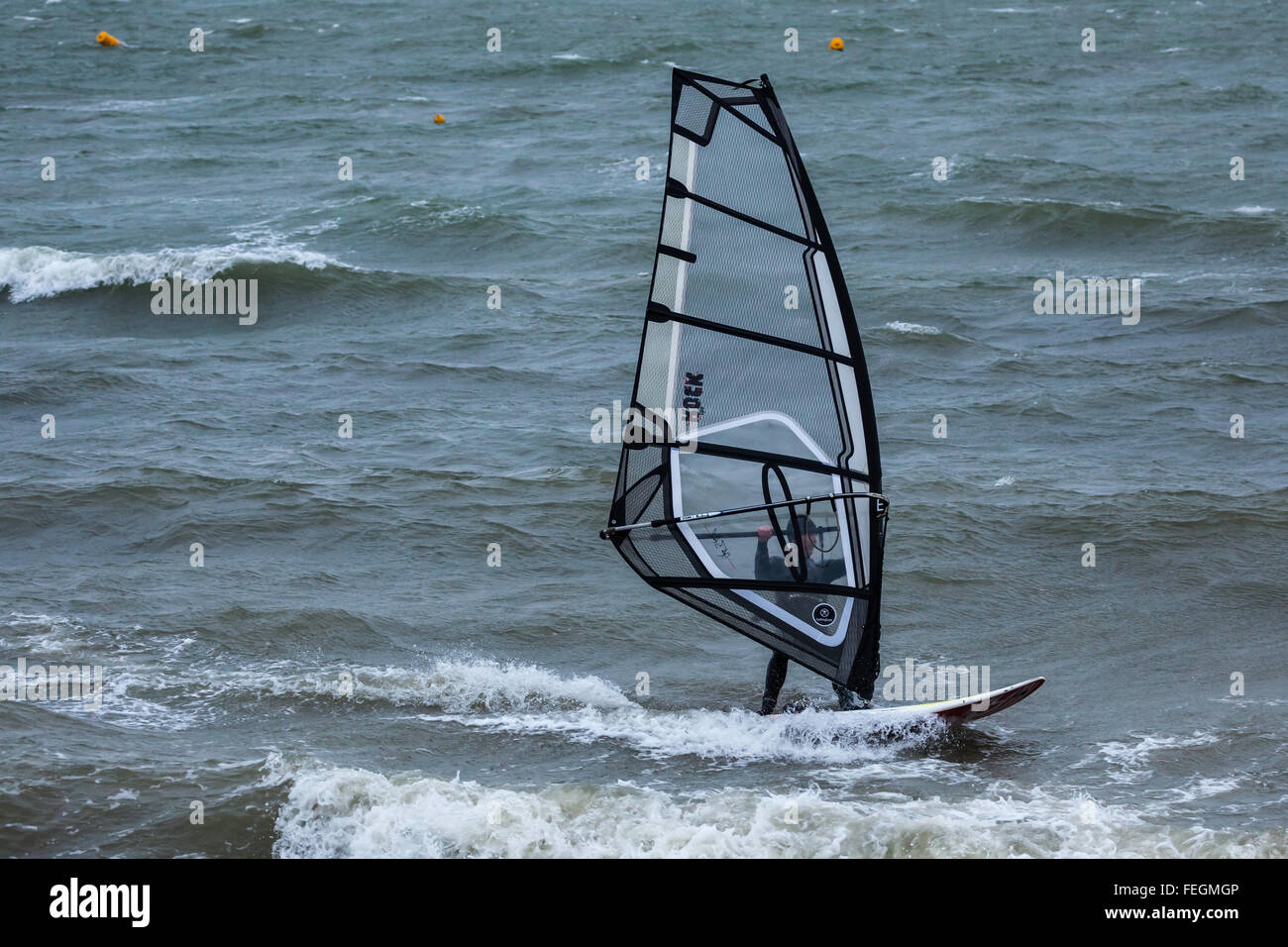 Wind Surfer in Challenging Sea Conditions During Gale Stock Photo - Alamy