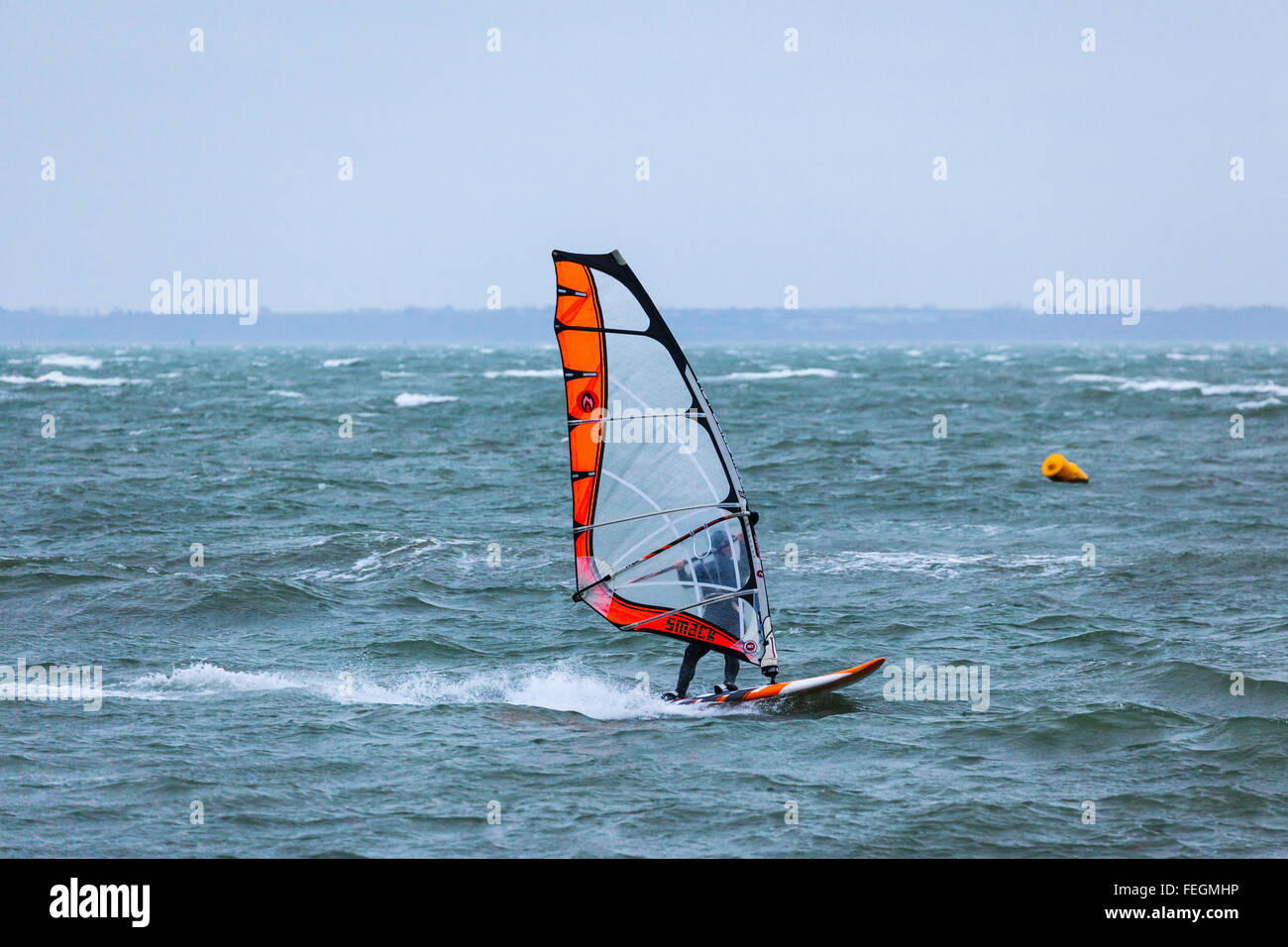 Wind Surfer in Challenging Sea Conditions During Gale Stock Photo - Alamy