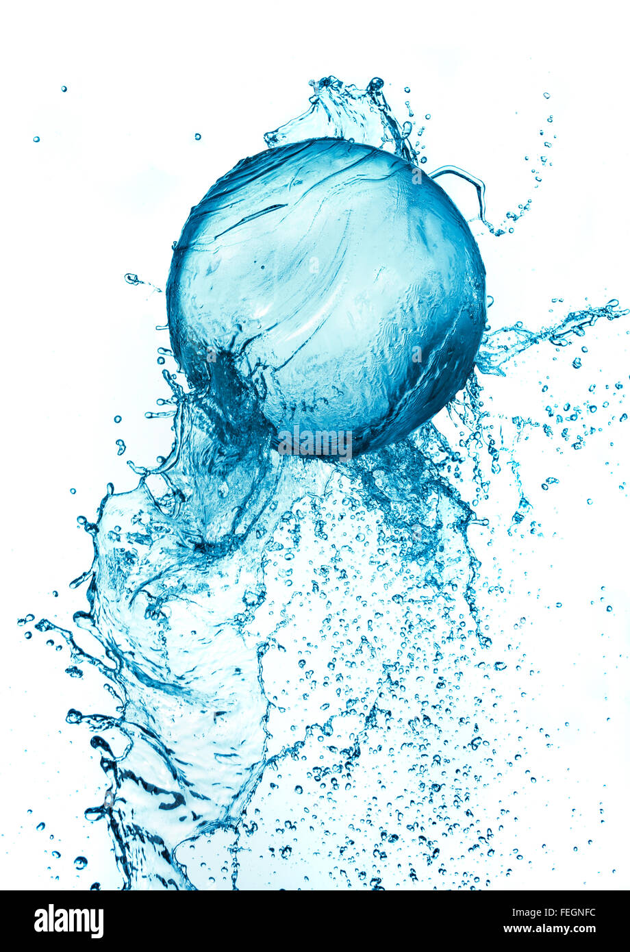 Abstract water ball splash isolated on white background Stock Photo - Alamy