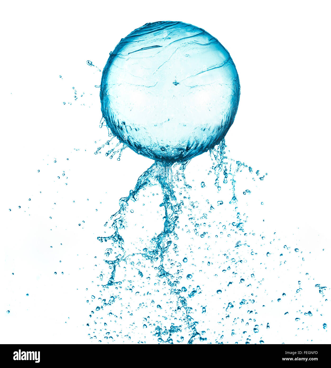Abstract water ball splash isolated on white background Stock Photo - Alamy