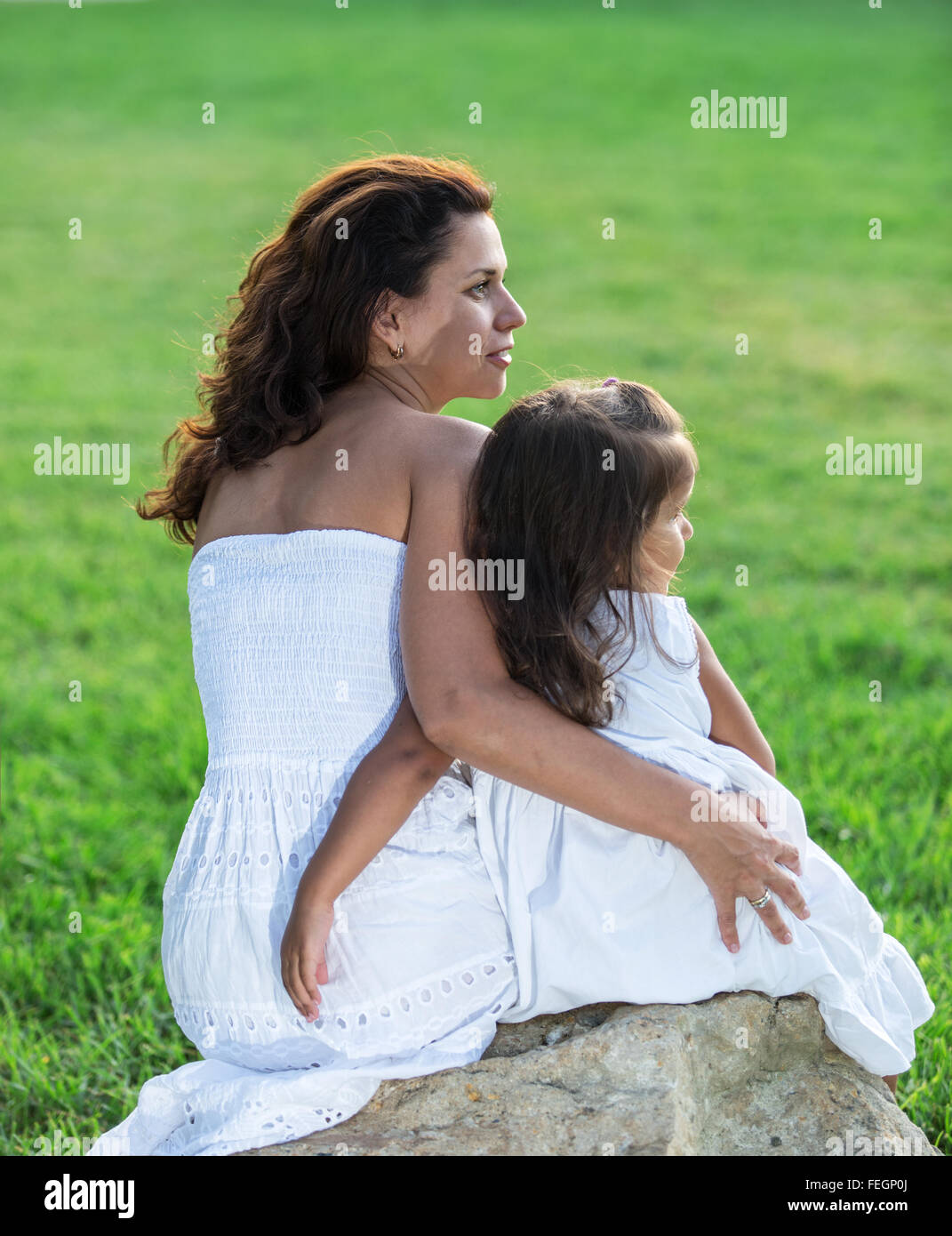 Mother and daughter are resting in the country side Stock Photo - Alamy