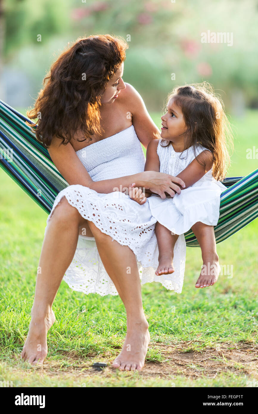 Mother and daughter are resting in the country side Stock Photo - Alamy
