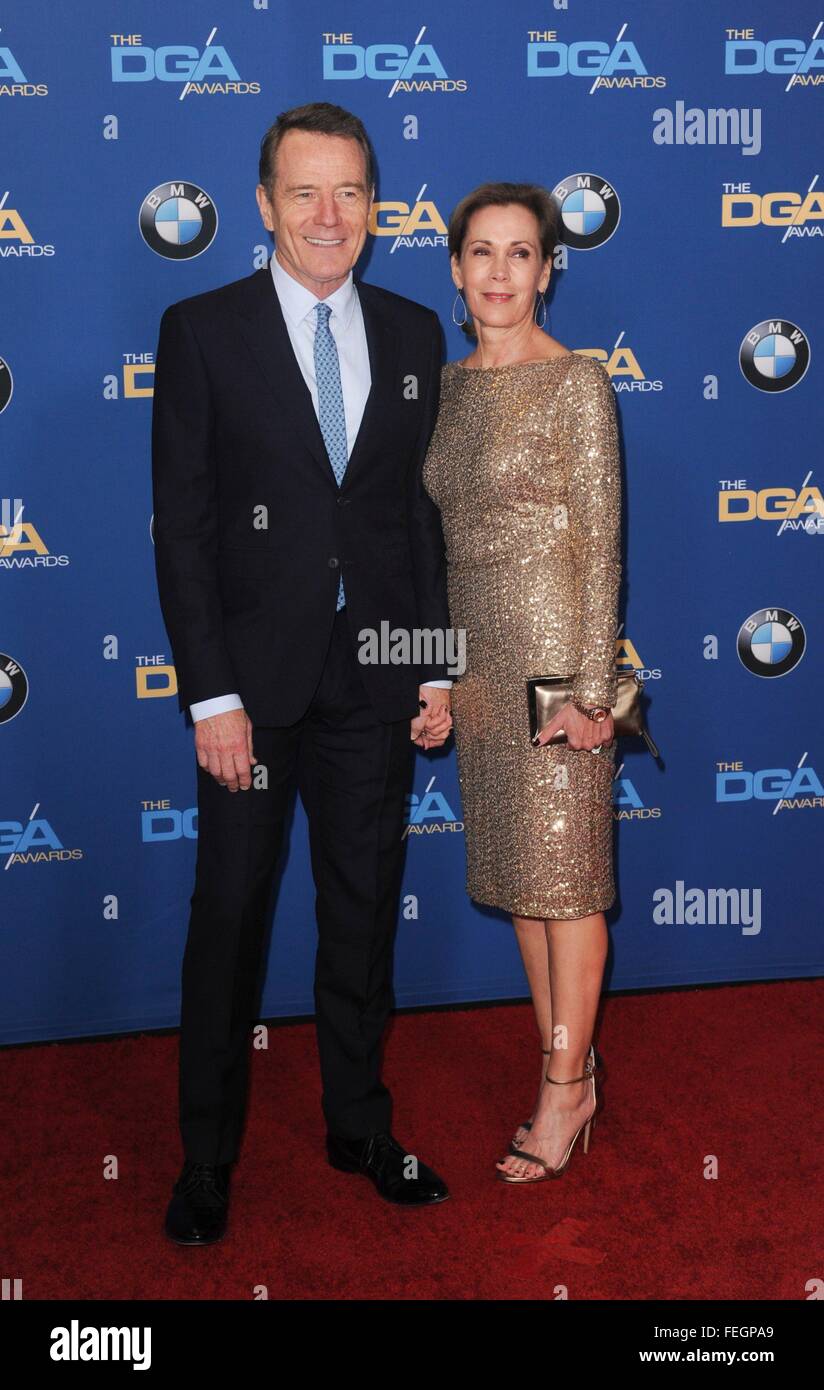 Century City, CA. 6th Feb, 2016. Bryan Cranston, Robin Dearden at ...