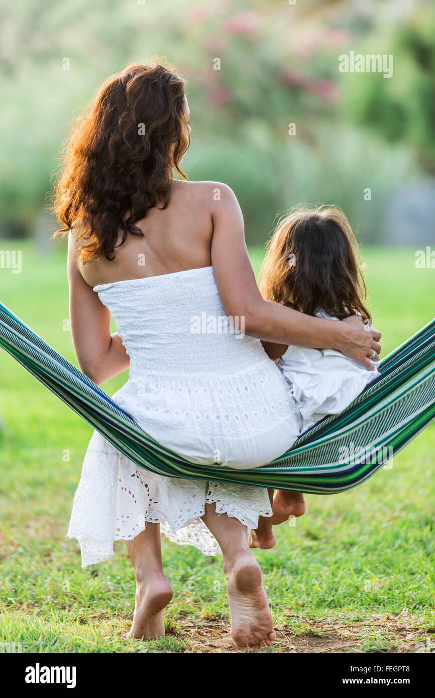 Mother and daughter are resting in the country side Stock Photo - Alamy