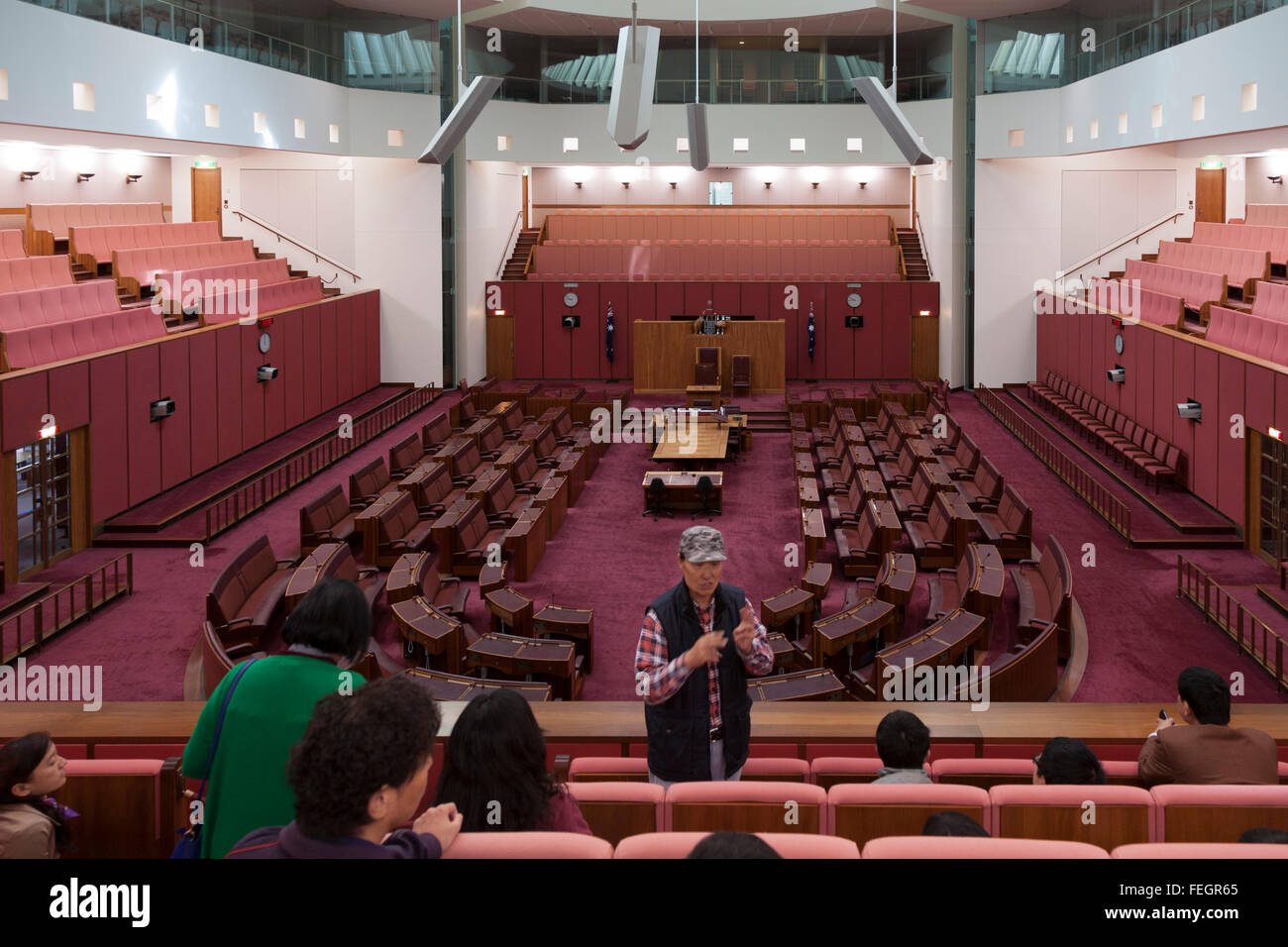 Chinese tourists visiting the Senate at Federal Australian Parliament ...