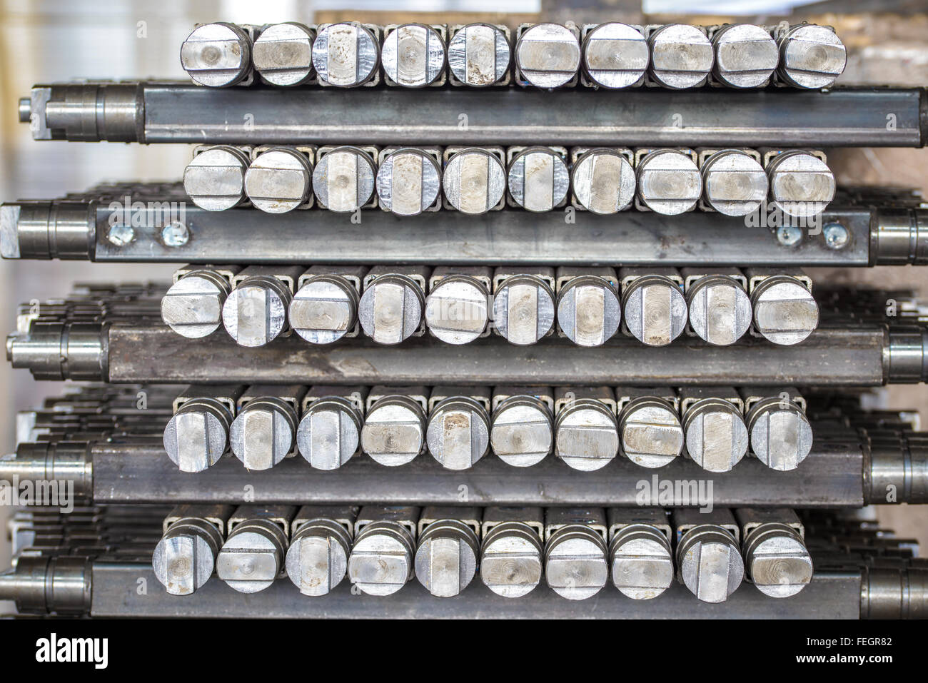 Close-up of iron billets Stock Photo - Alamy