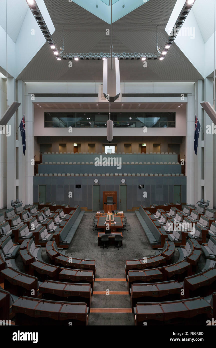 House of Representives in the Federal Australian Parliament House on ...