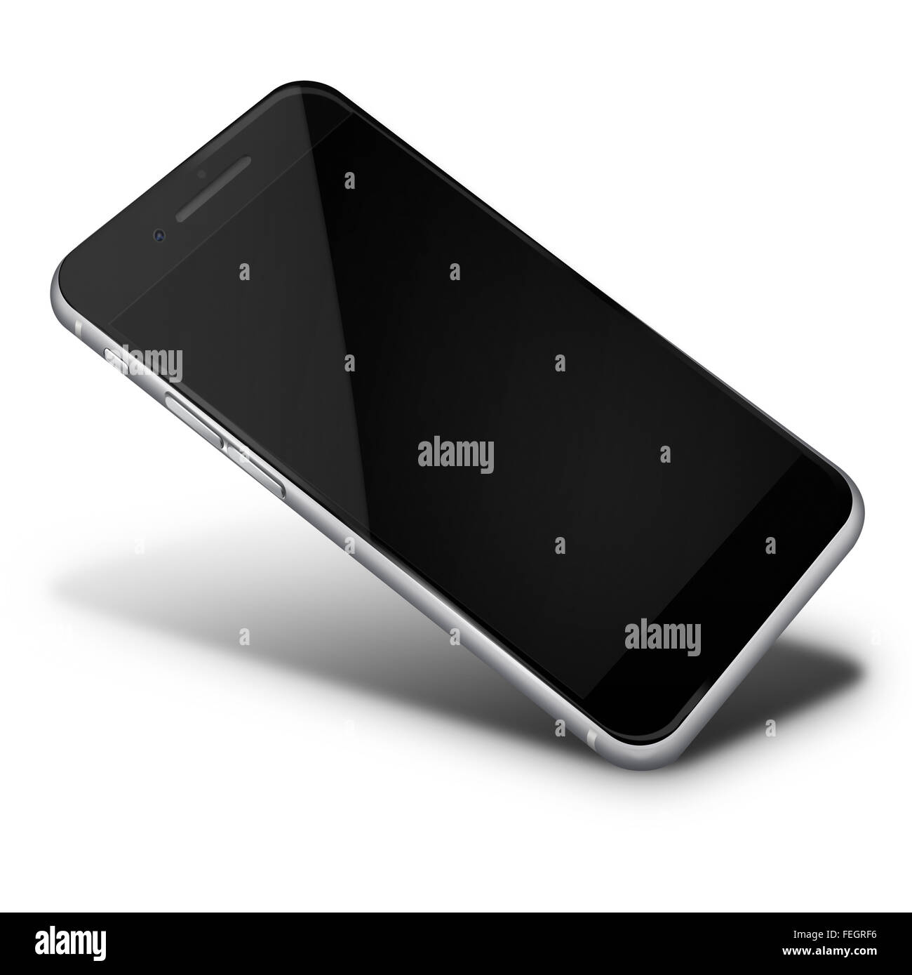 Realistic mobile phone touch screen smartphone with black screen with ...