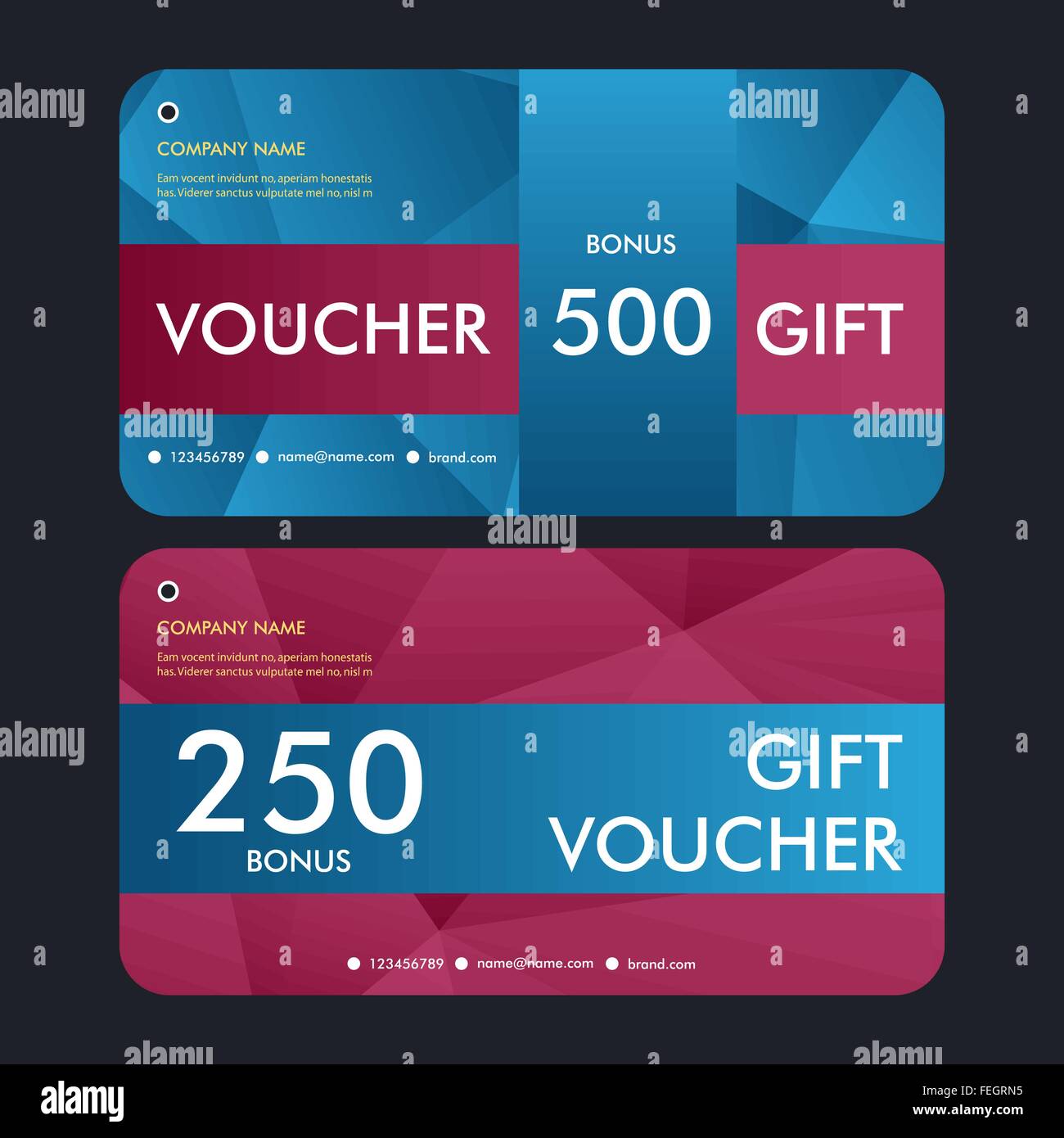 Gift voucher template with modern pattern. Vector design Stock Vector ...