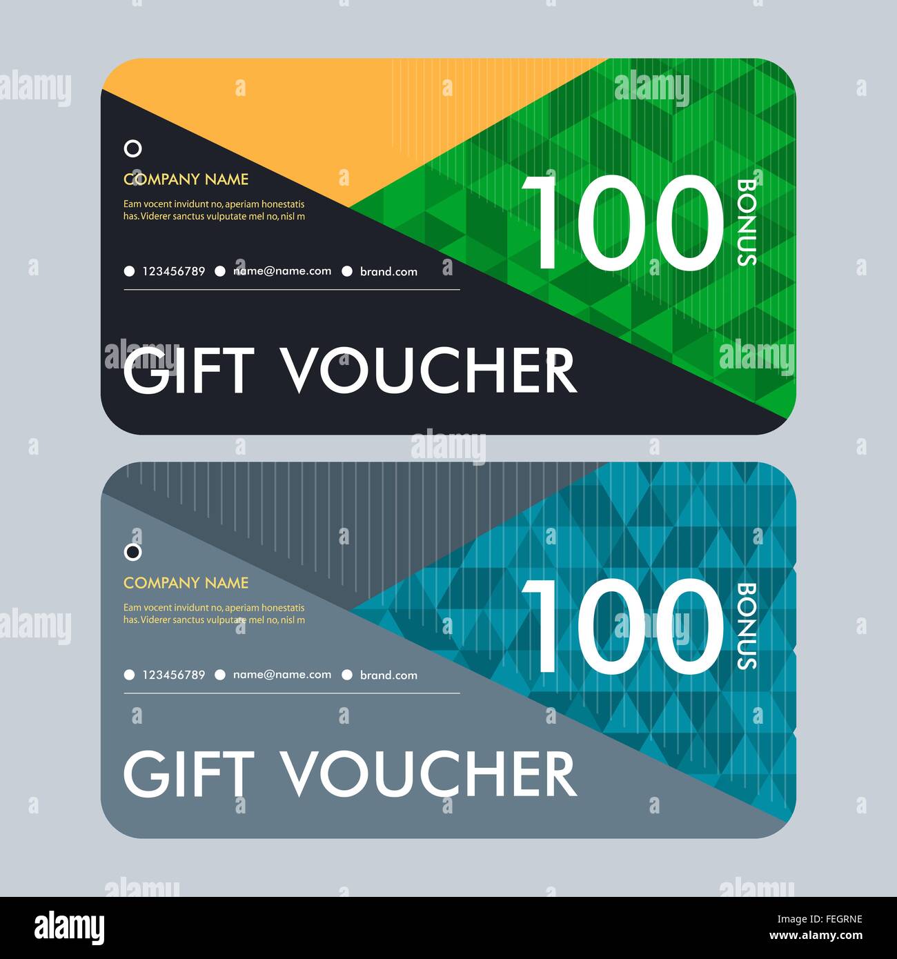 Gift voucher template with modern pattern design. Vector illustration ...