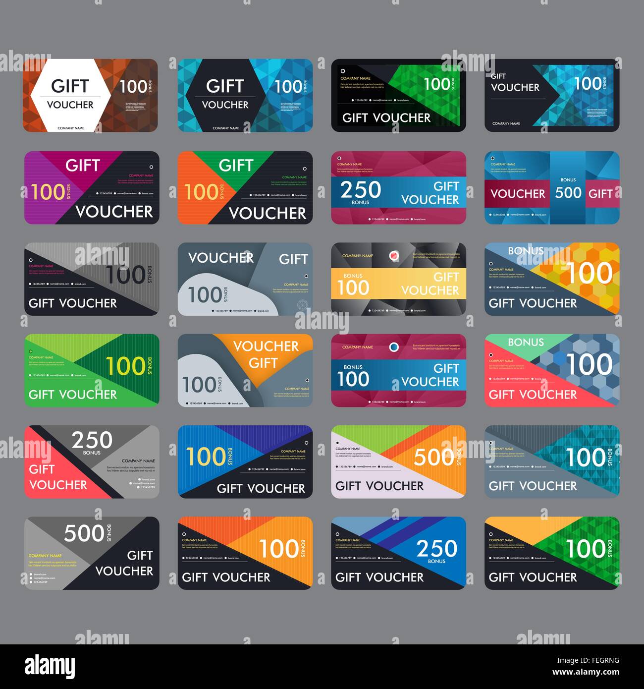 Gift voucher template with modern pattern design. Vector illustration ...