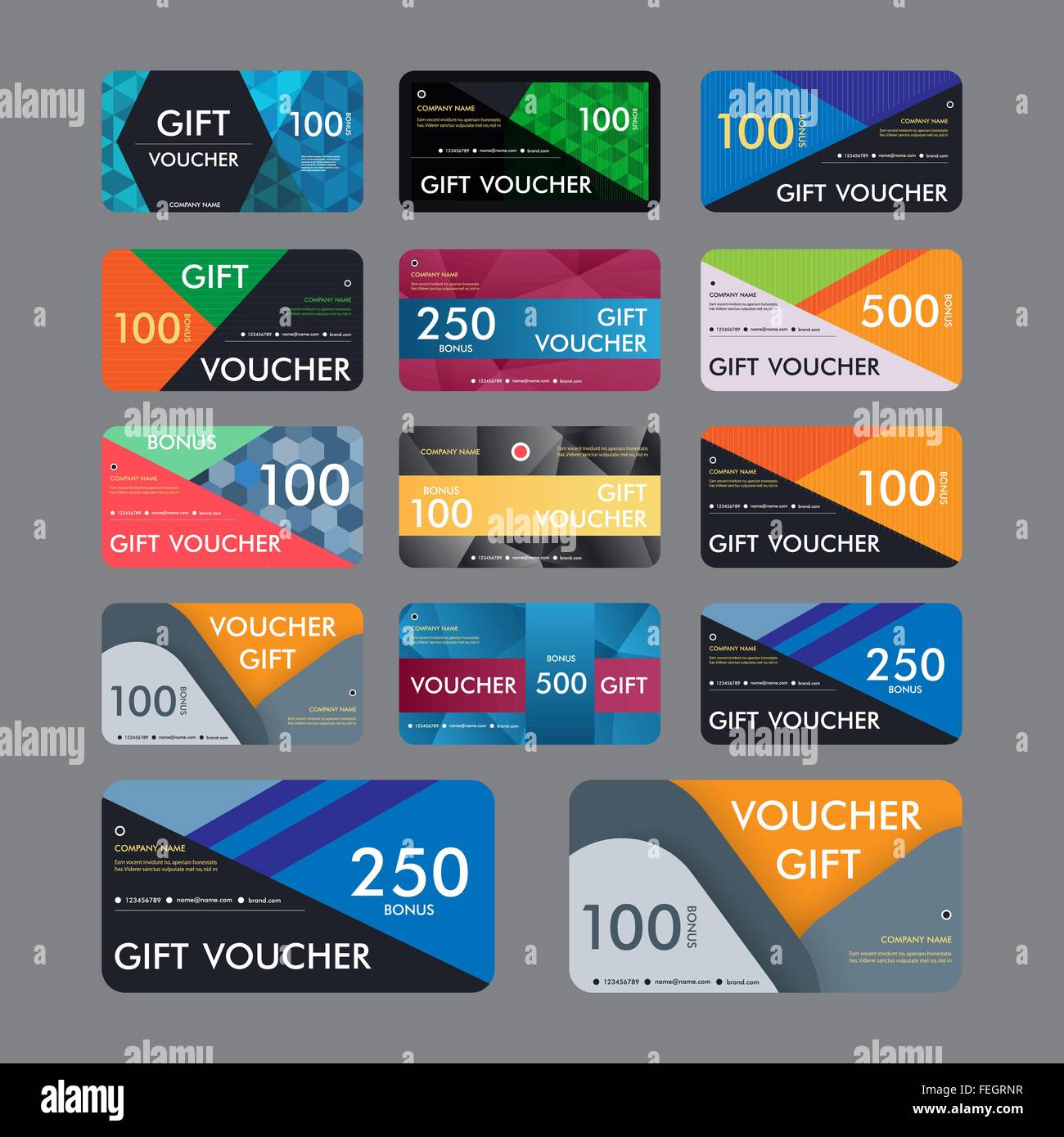 Gift voucher template with modern pattern design. Vector illustration ...