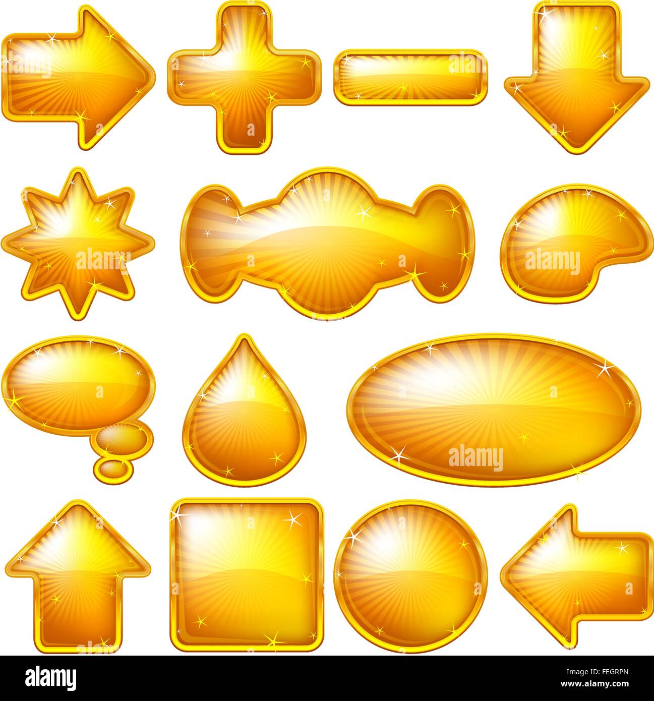 Golden buttons, set Stock Vector Image & Art - Alamy