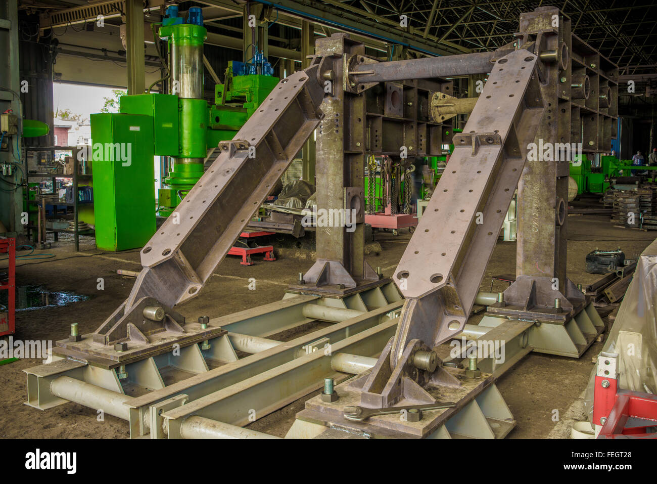 view of the modern steel production at plant Stock Photo - Alamy