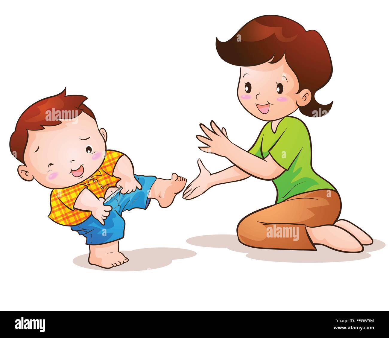 Character flat drawing family Cut Out Stock Images & Pictures - Alamy