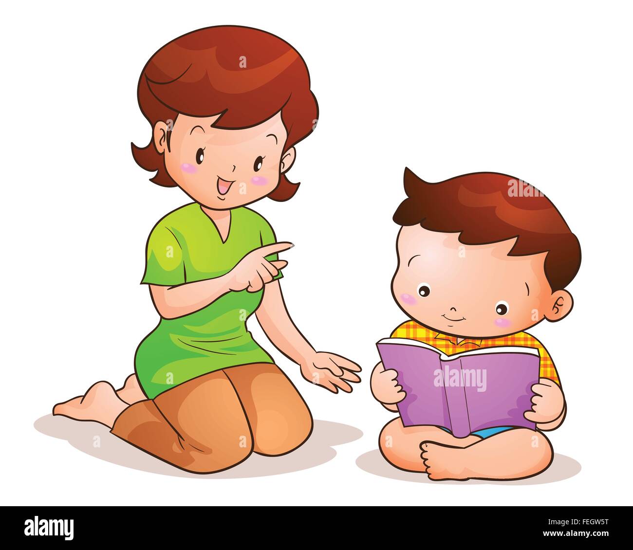 Character flat drawing family Cut Out Stock Images & Pictures - Alamy