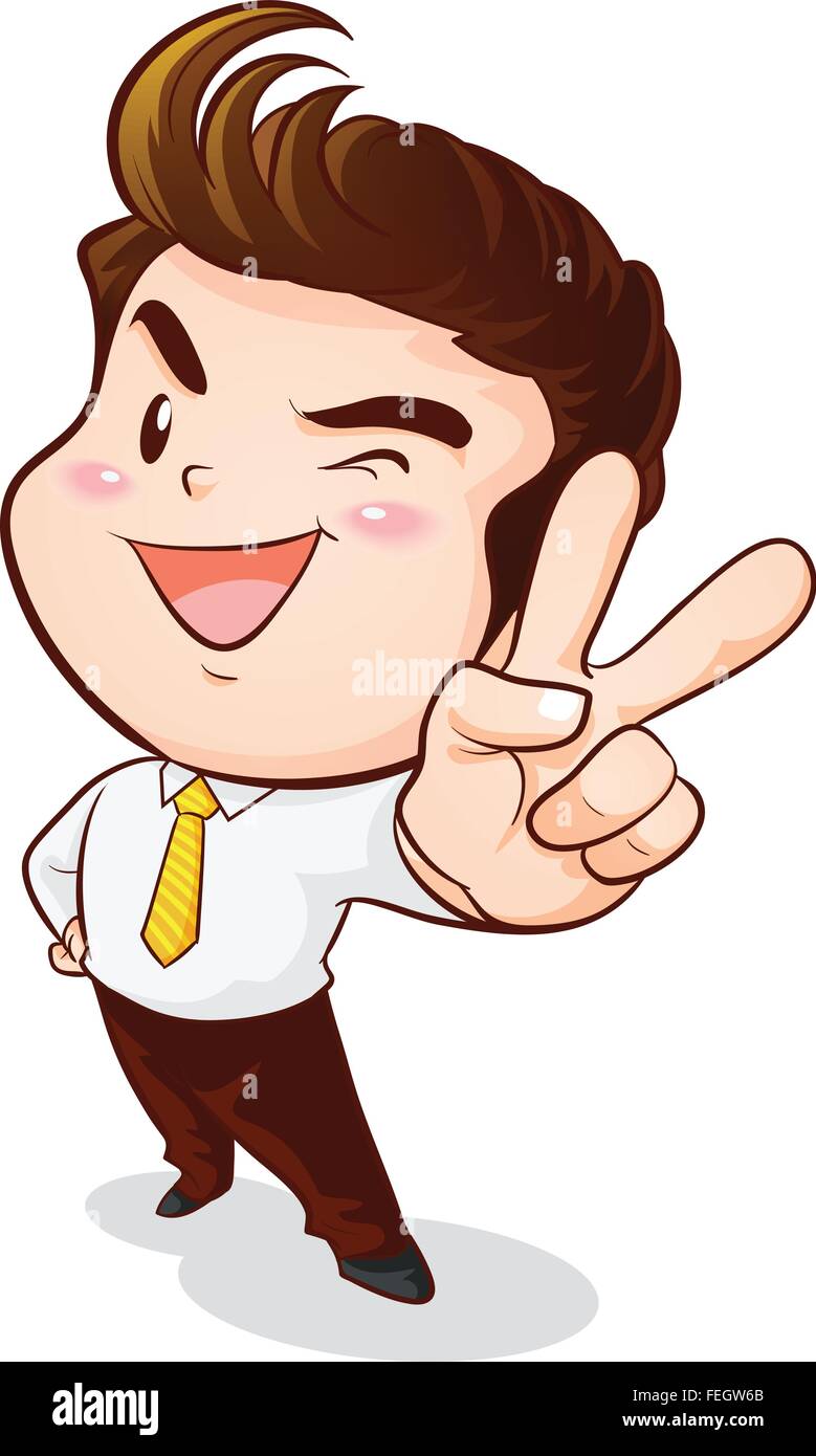 cartoon character.businessman showing success.Businessman with success ...