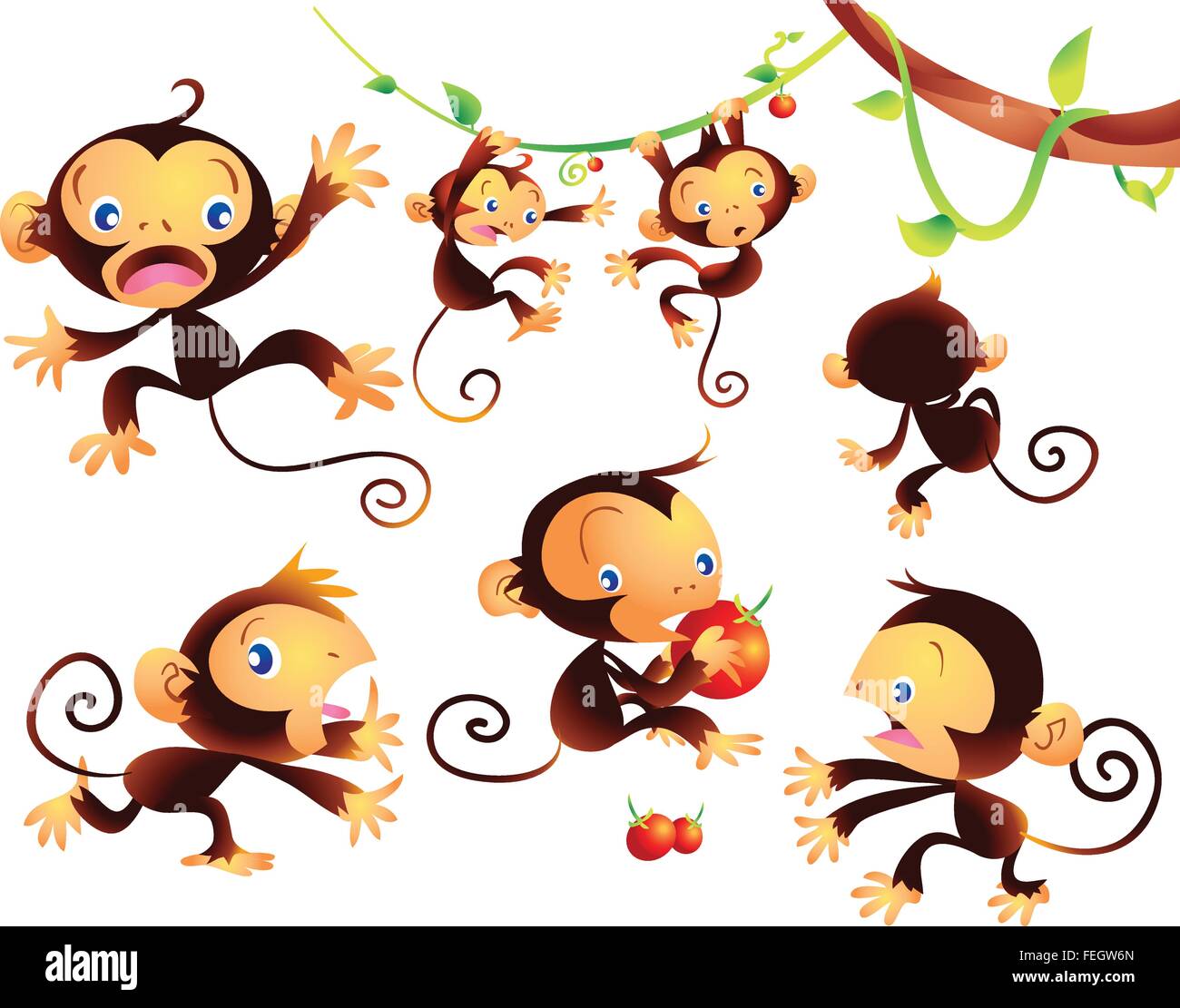 vector cute cartoon character element Illustration Stock Vector Image ...