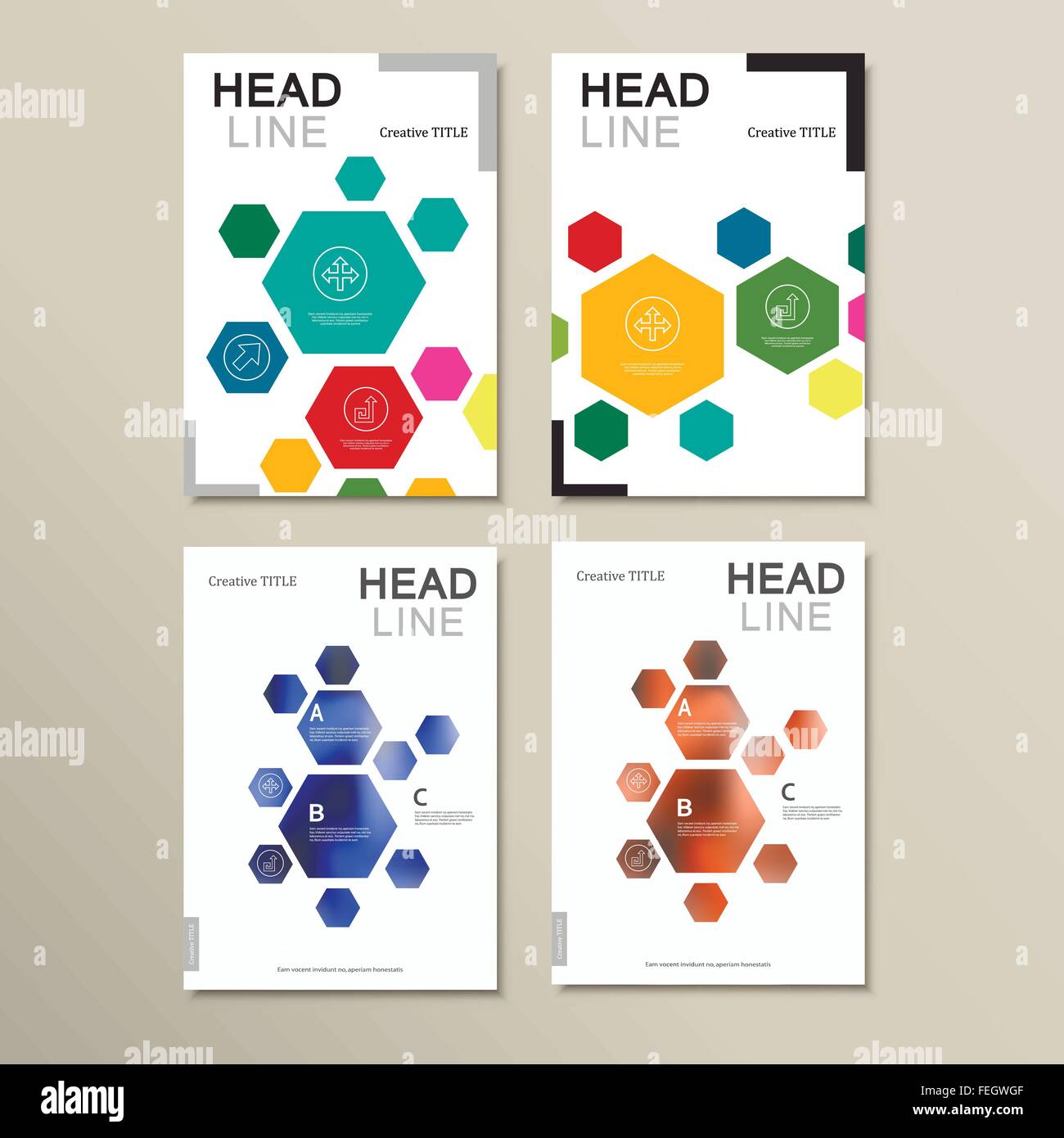 Design template abstract hexagonal shapes Stock Vector Image & Art - Alamy