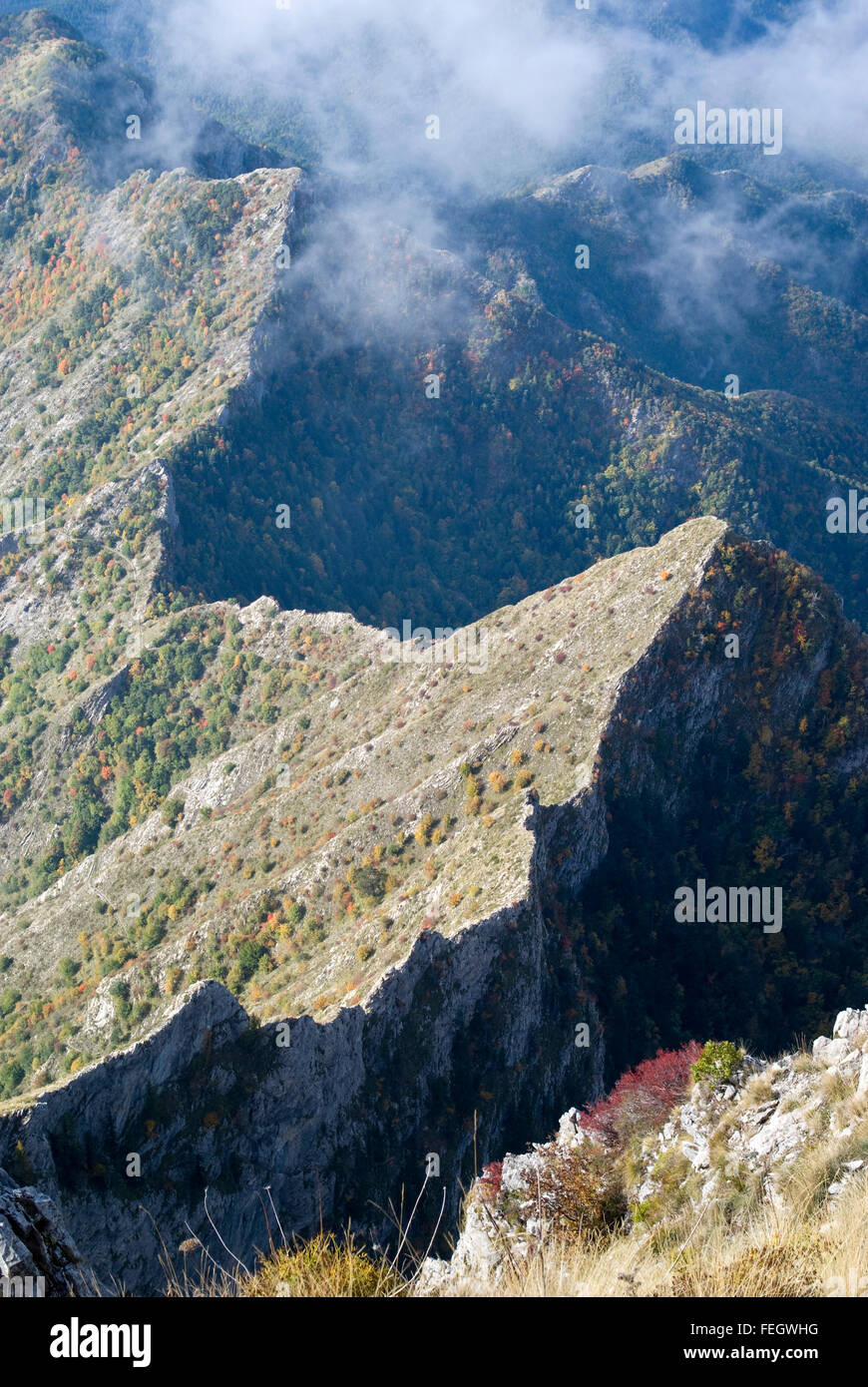 Mountain ridge. Ligurian mountains part of Italian Alps Stock Photo - Alamy