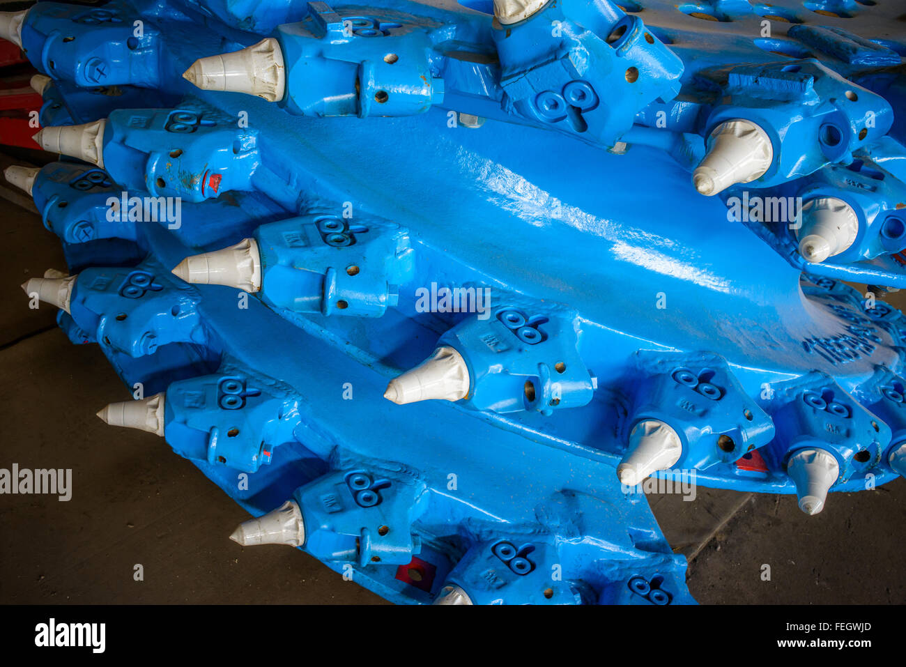 Close up photo of blue drilling head Stock Photo - Alamy