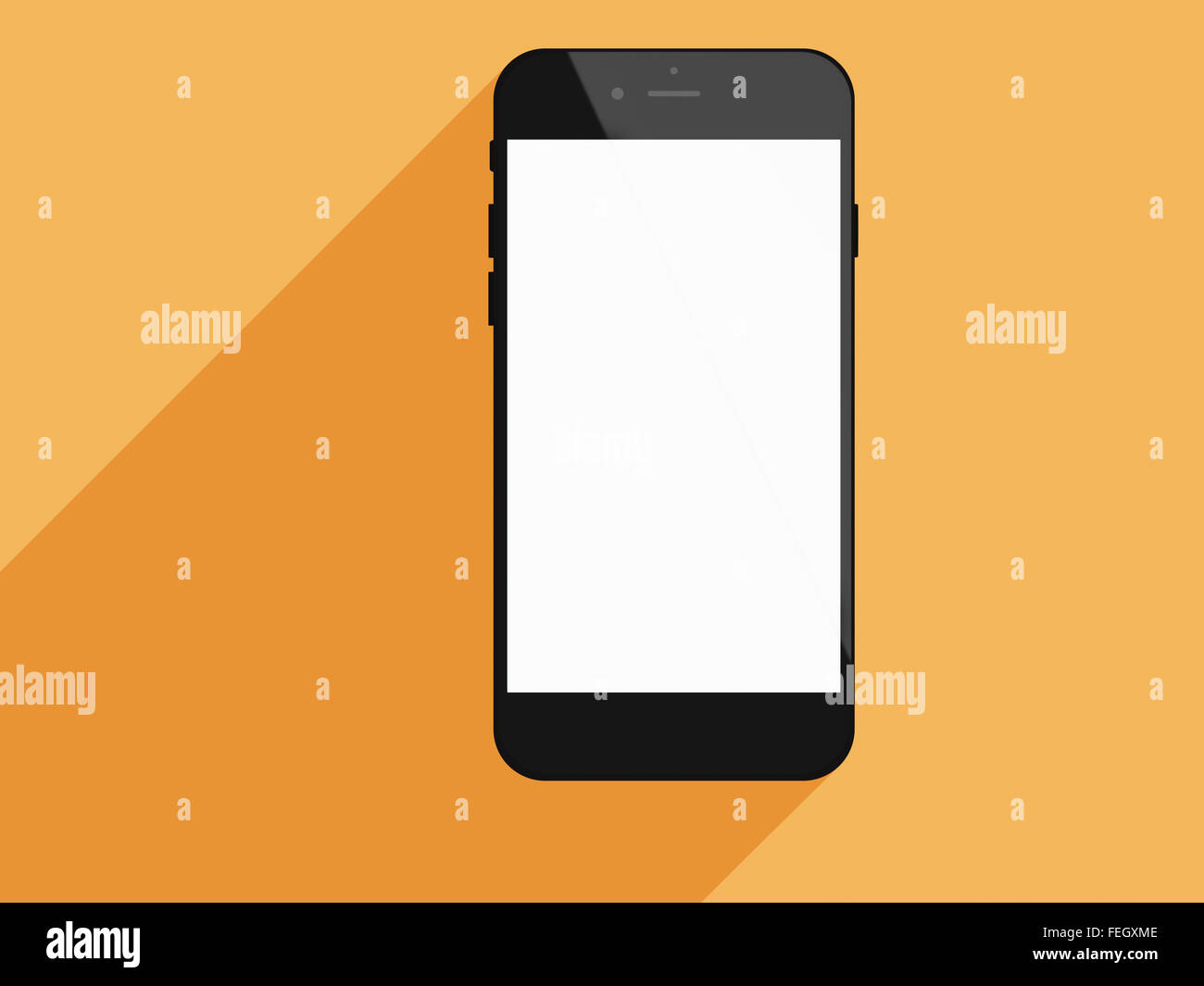 Realistic mobile phone touch screen smartphone with blank screen and ...