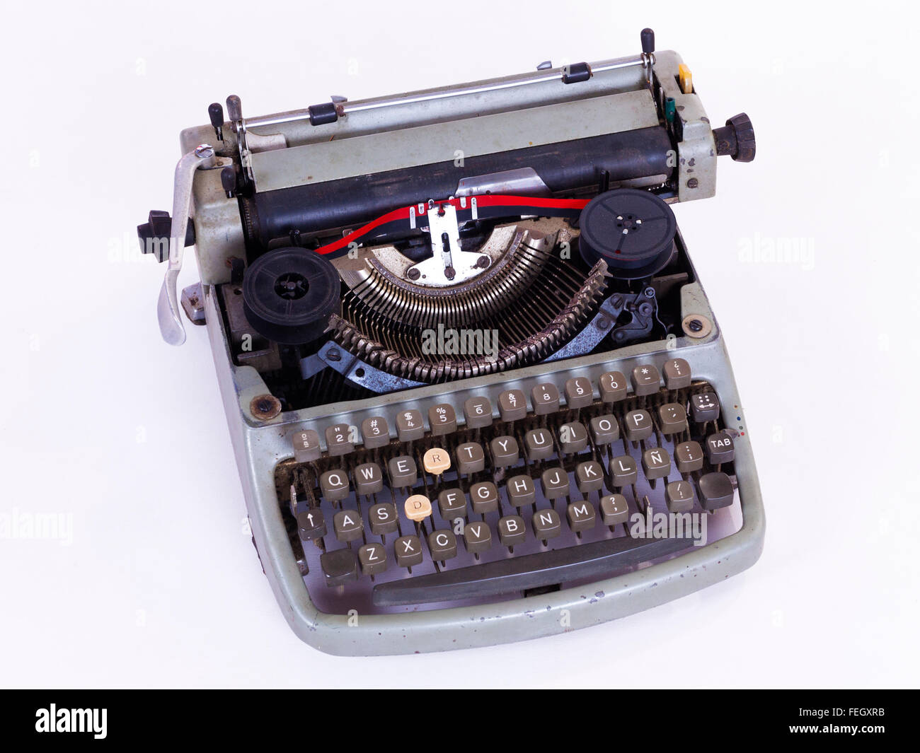 typewriter on white background Stock Photo - Alamy