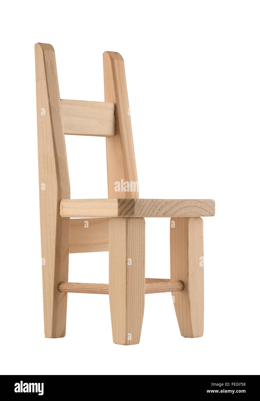 Miniature wooden chair isolated on white background Stock Photo - Alamy