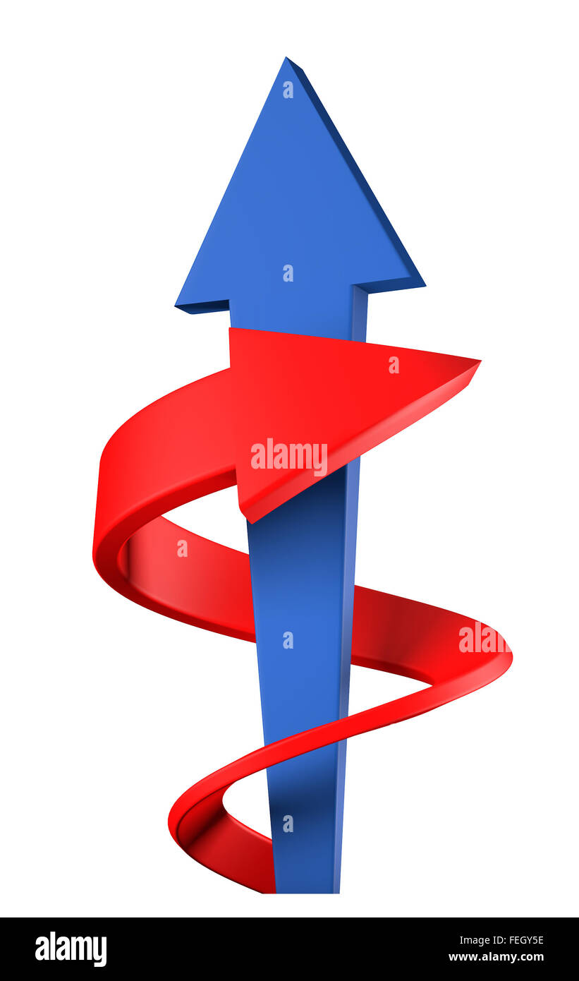 Red and blue arrows isolated on white background Stock Photo - Alamy