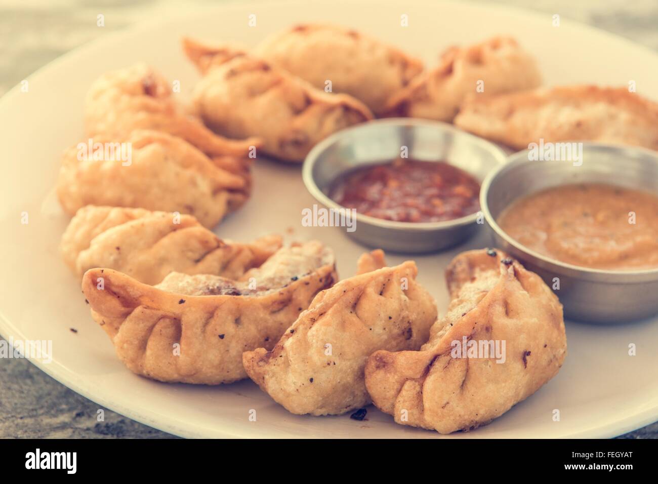 Plate of traditional momos Stock Photo - Alamy