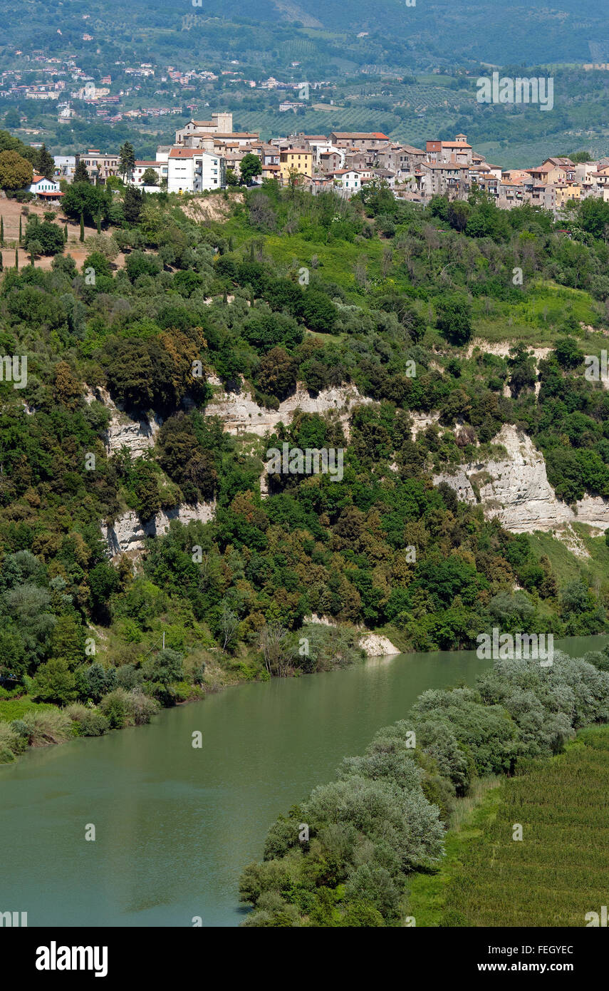 View of Tiber river and Torrita Tiberina, Regional Nature Reserve ...