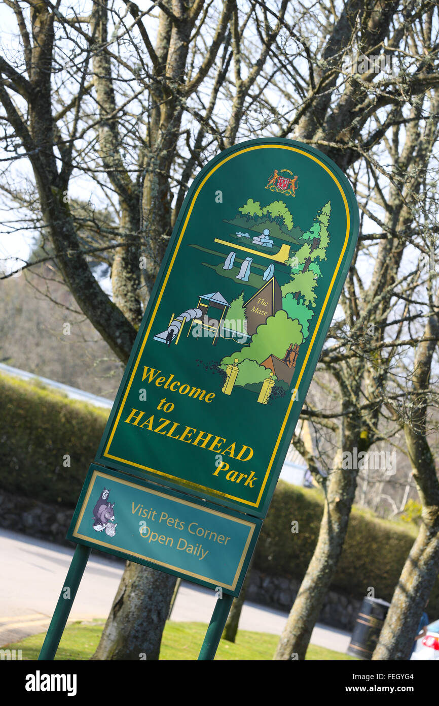 Sign for Hazelhead Park in Aberdeen city, Scotland, UK Stock Photo - Alamy